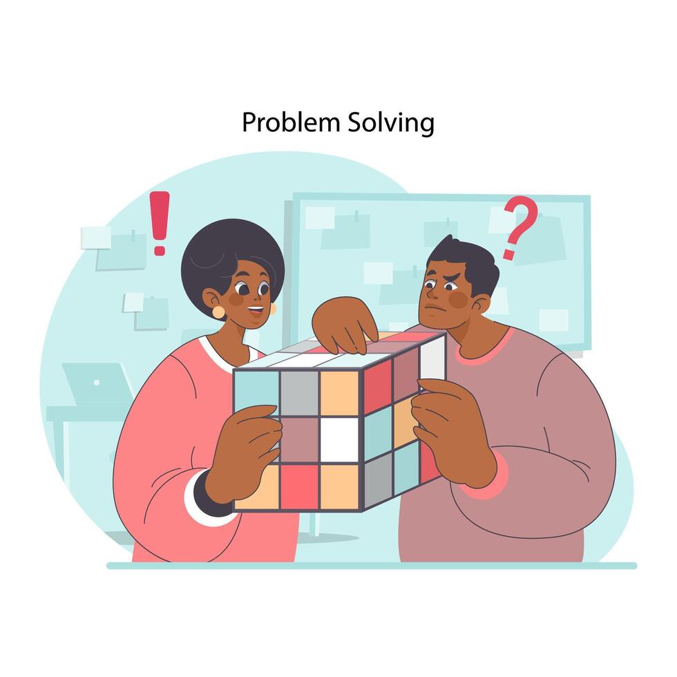 Collaborative problem-solving concept. Flat vector illustration ... Collaborative problem-solving concept. Flat vector illustration ...