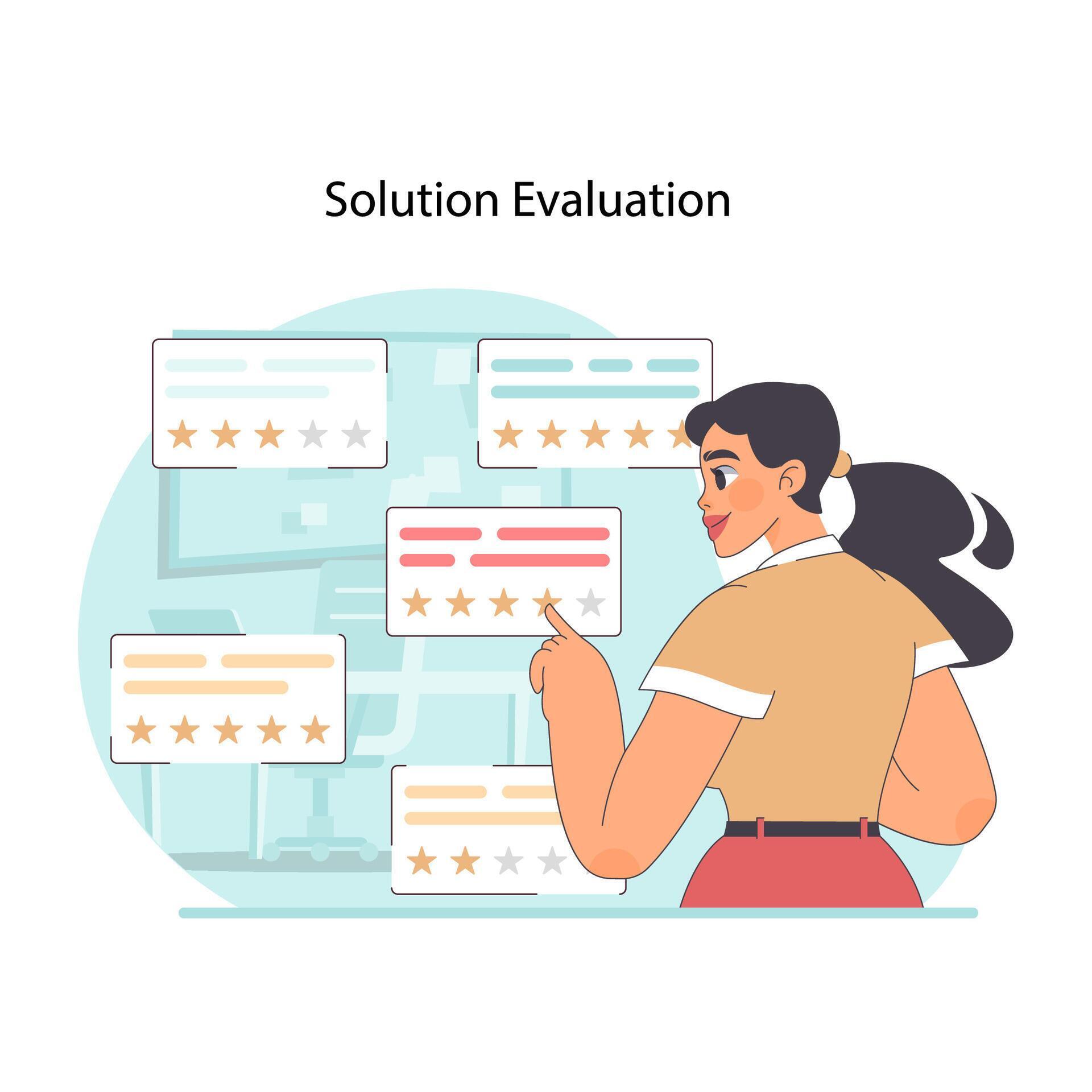 Solution evaluation concept. Flat vector illustration 41172794 Vector ... Solution evaluation concept. Flat vector illustration 41172794 Vector ...