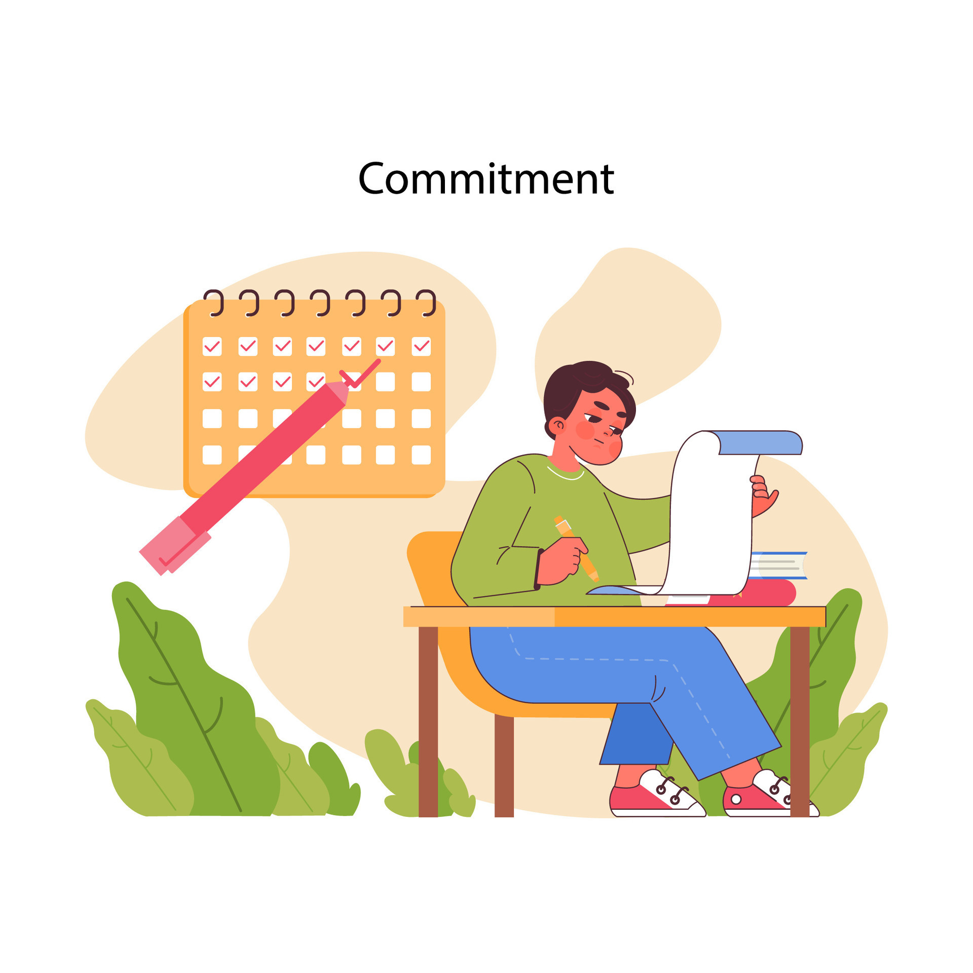 Commitment Concept Flat Vector Illustration 41172957 Vector Art At