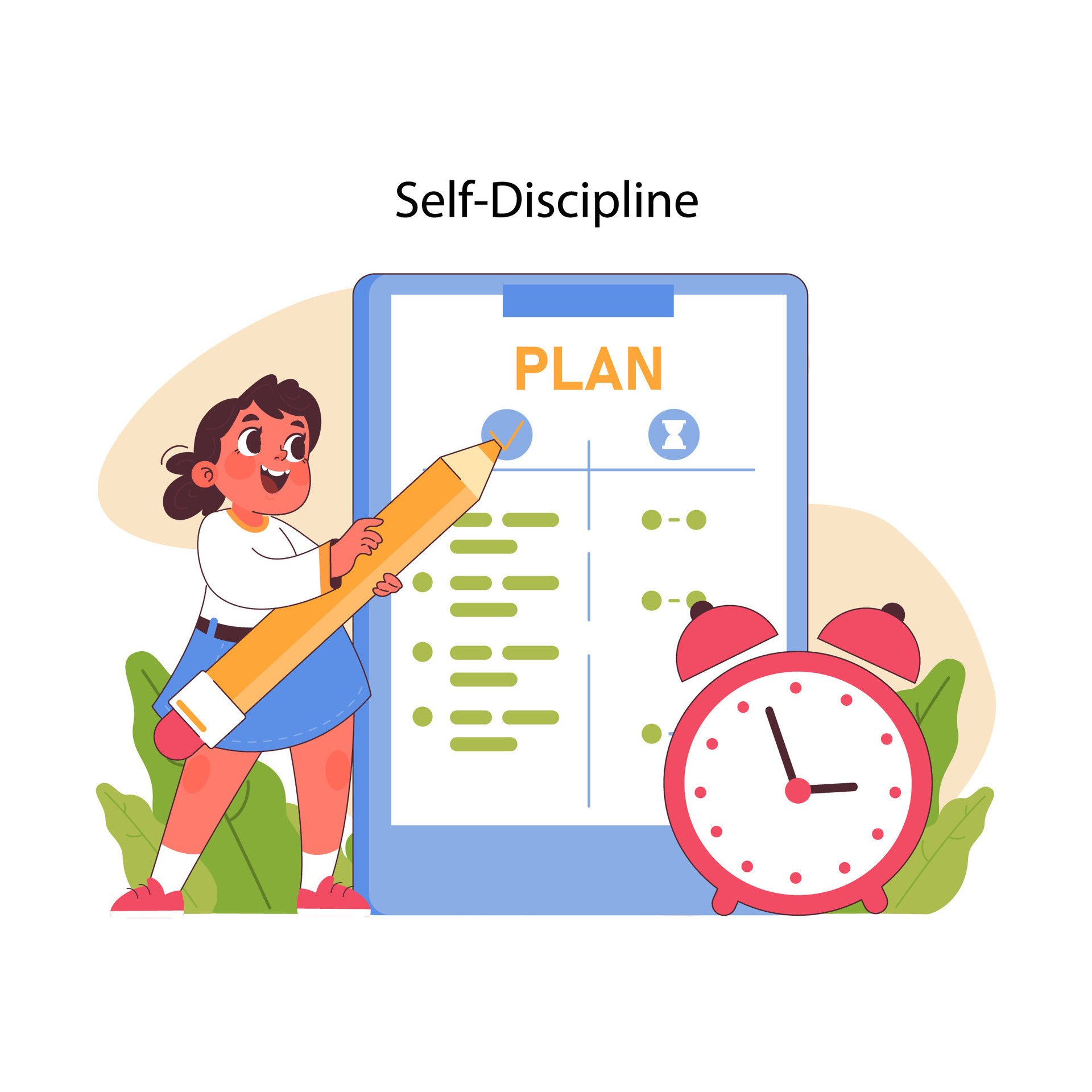 Self Discipline concept. Flat vector illustration 41173005 Vector Art at Vecteezy