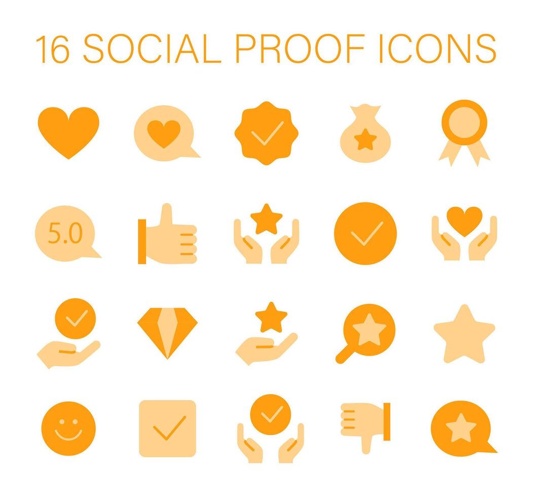 Social Proof concept icons set. Trust-building icons for credibility ... Social Proof concept icons set. Trust-building icons for credibility ...