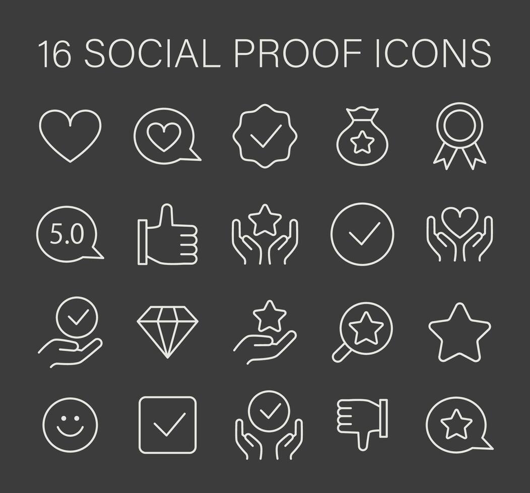 Social Proof concept icons set. Trust-building icons for credibility ... Social Proof concept icons set. Trust-building icons for credibility ...
