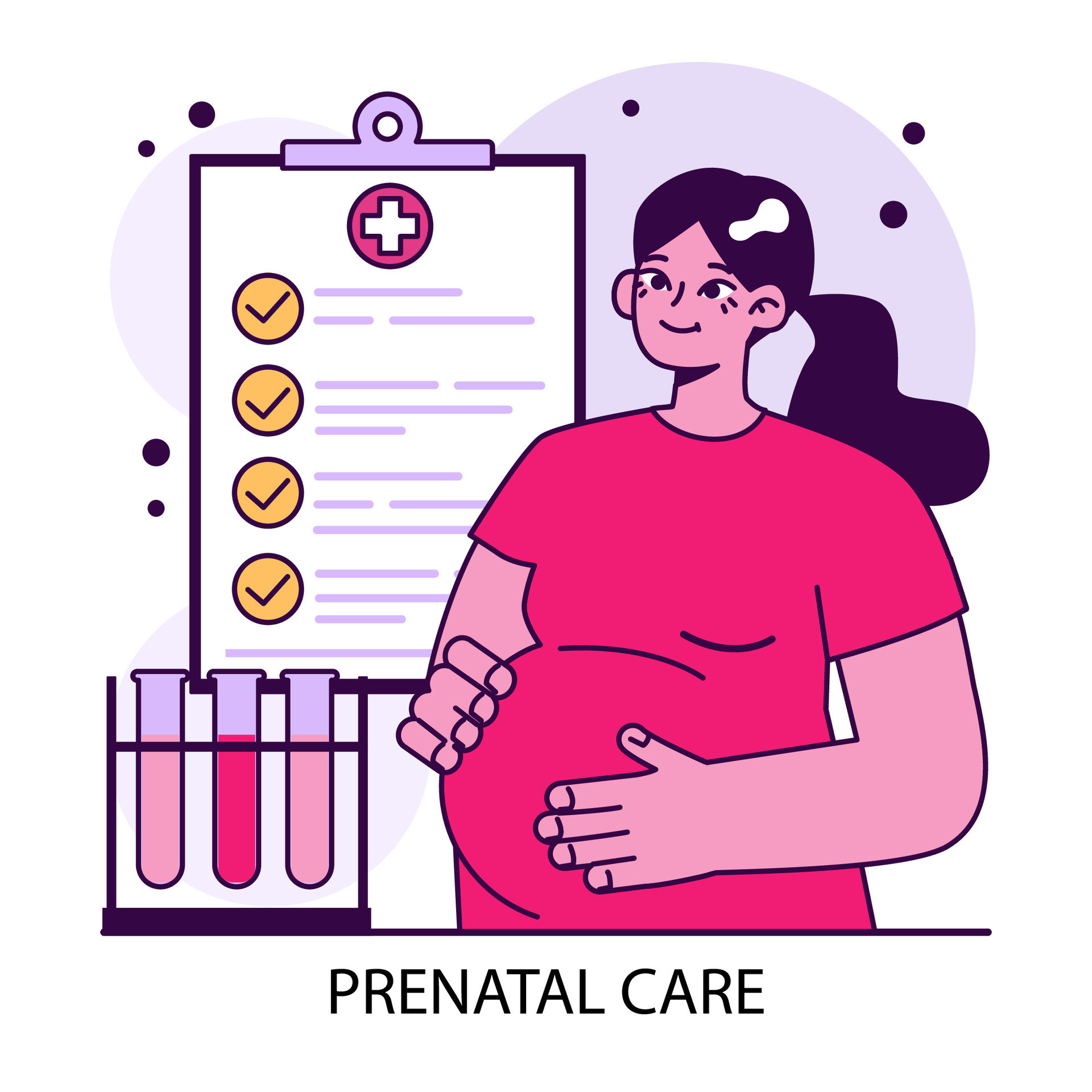 Prenatal care. Expectant mother healthcare Pregnant woman health medical 41173246 Vector Art at ...