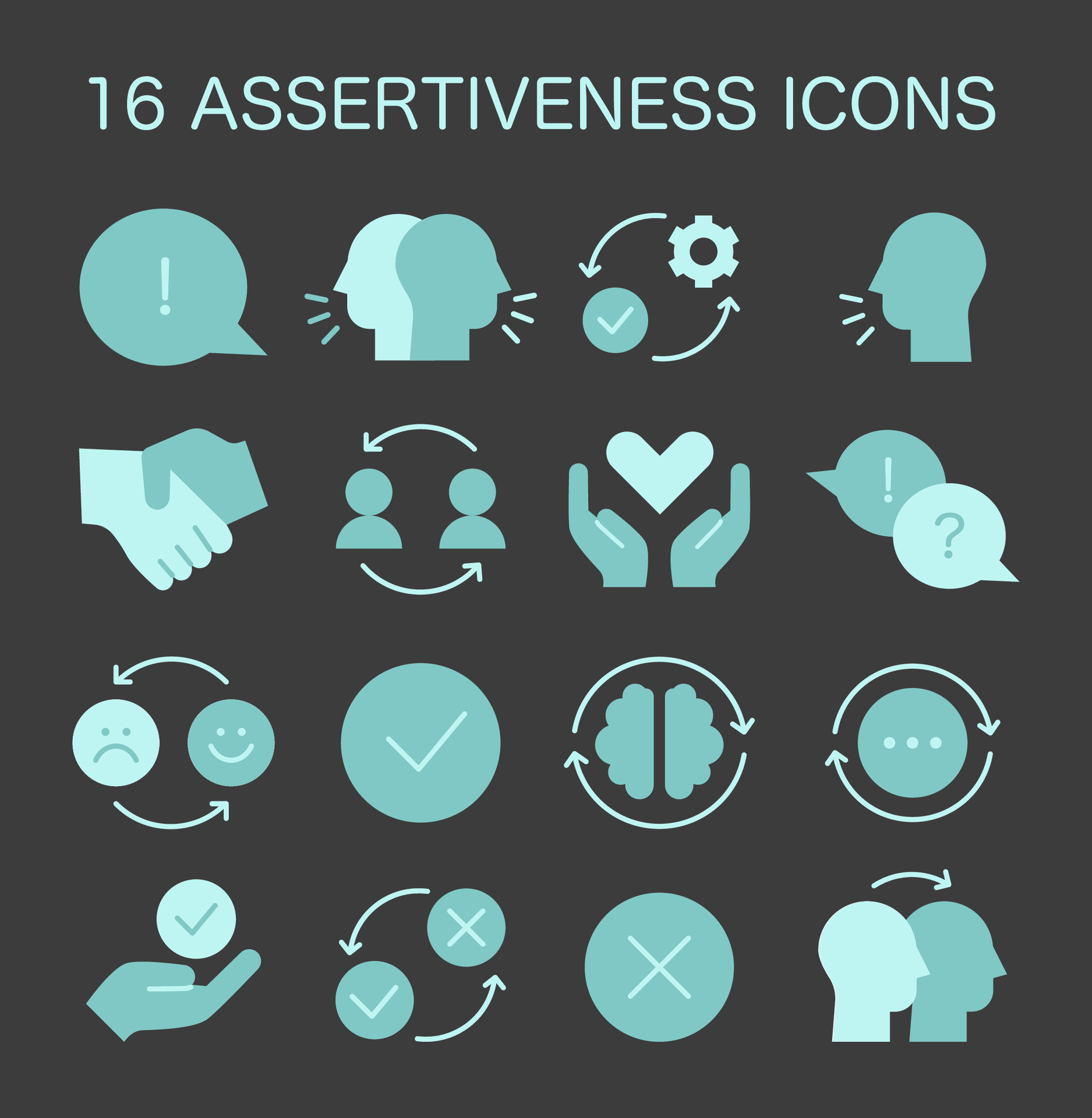 Assertiveness icon set. Flat vector illustration 41173248 Vector Art at ... Assertiveness icon set. Flat vector illustration 41173248 Vector Art at ...