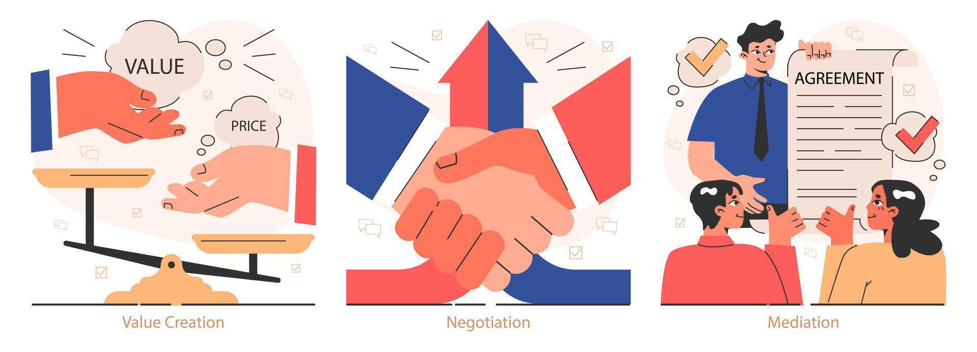 Win-win set. Professionals, employees navigate challenges, finding ... Win-win set. Professionals, employees navigate challenges, finding ...