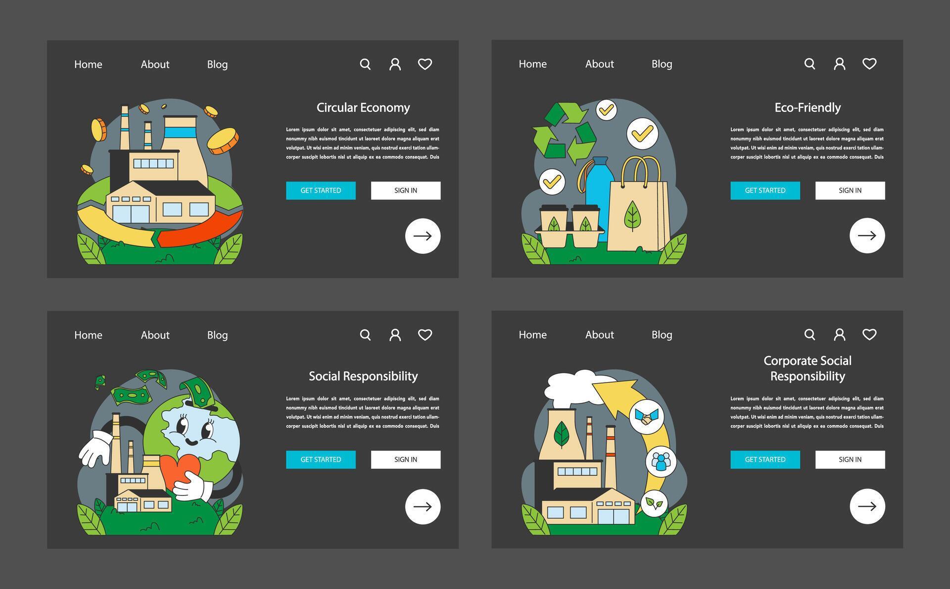 Ethical consumption web banners set. Flat vector illustration. 41174227 Vector Art at Vecteezy