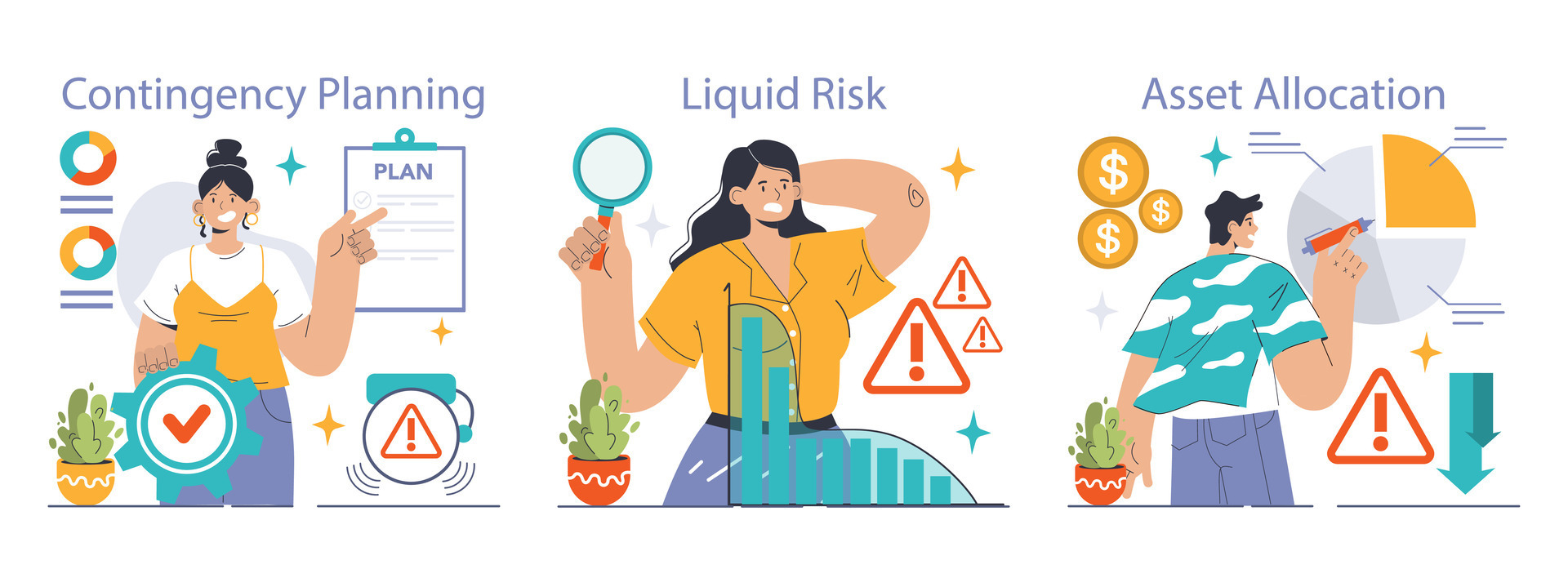 Risk Management set. Flat vector illustration 41174480 Vector Art at ...