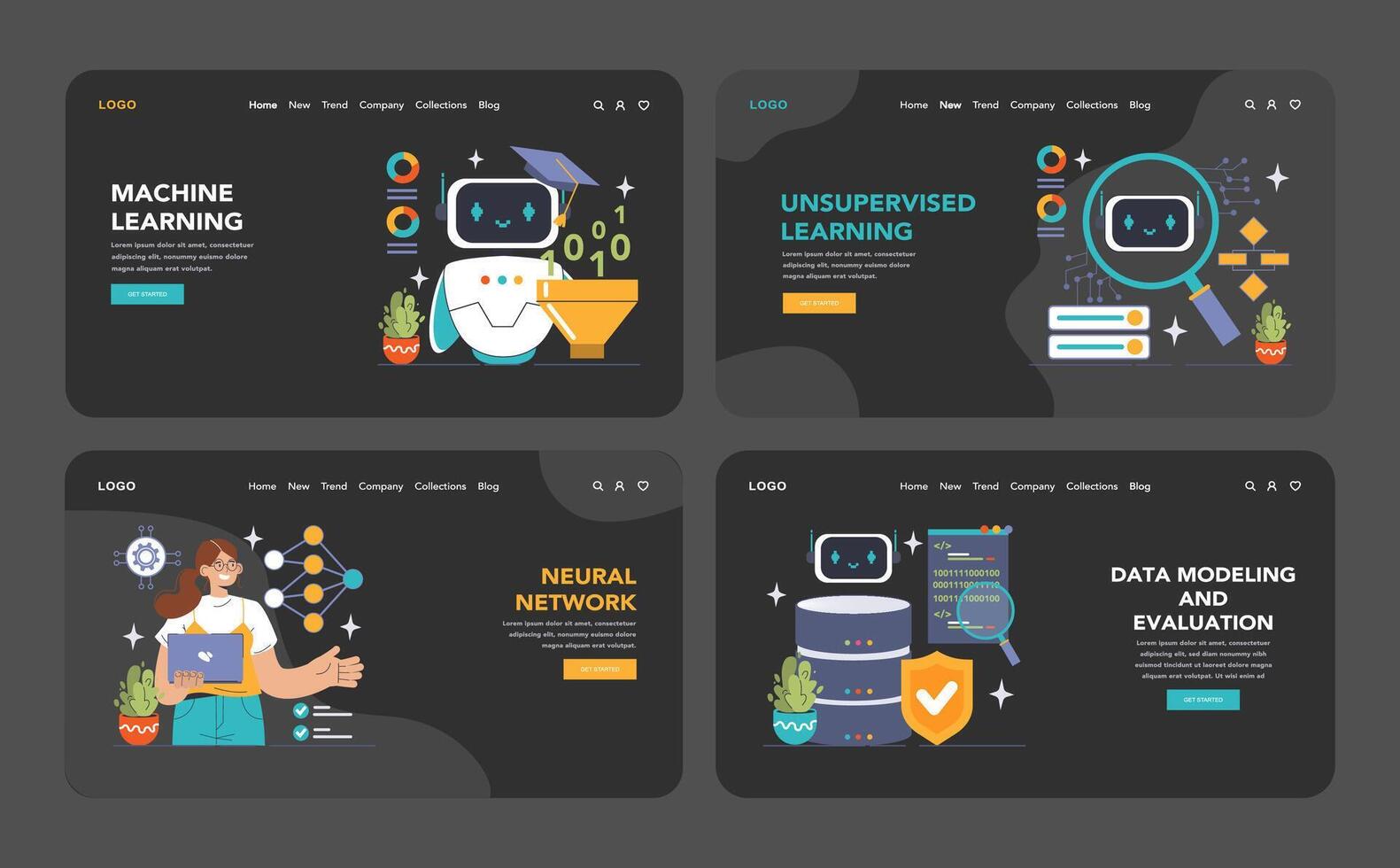 Machine Learning Set. Flat vector illustration 41174496 Vector Art at ... Machine Learning Set. Flat vector illustration 41174496 Vector Art at ...