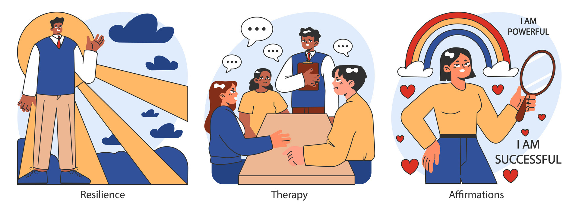 Overcoming fears set. Characters confronting fears with desensitization 41174723 Vector Art at ...