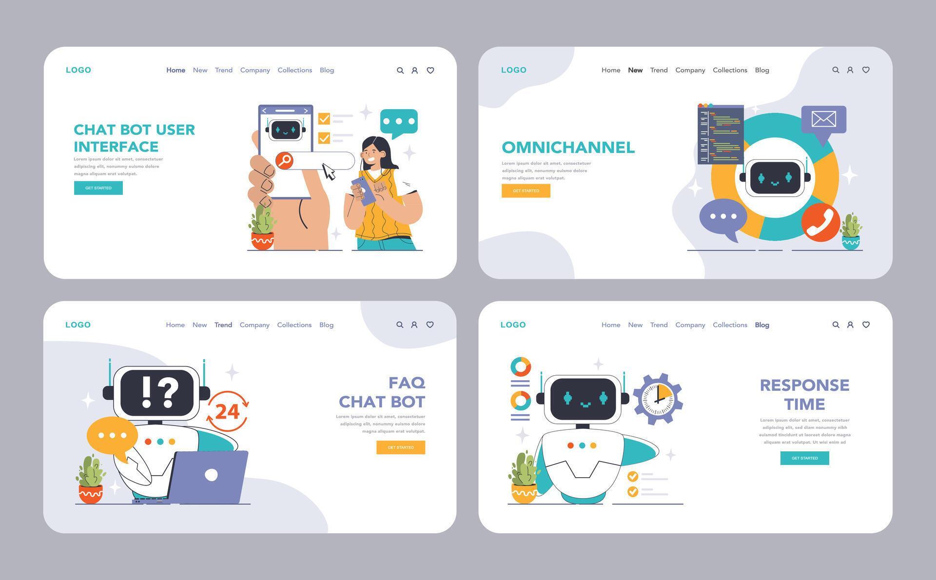 Chat Bot Universe Web Or Landing Set Dive Into Ai Driven Support Nlp