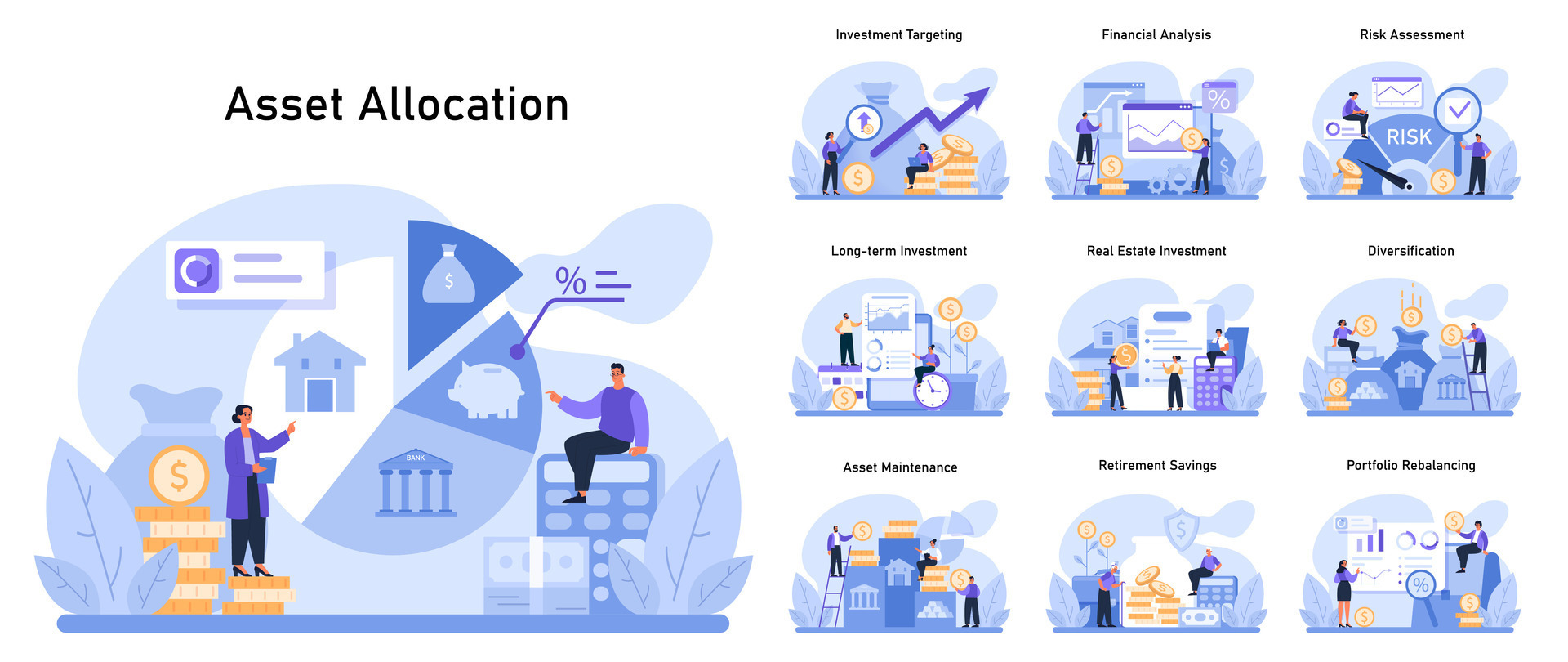 Asset Allocation set. Strategic investment planning and wealth growth ... Asset Allocation set. Strategic investment planning and wealth growth ...