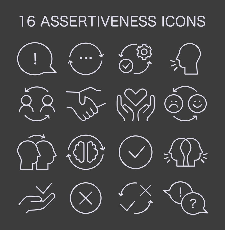 Assertiveness Icon Set Flat Vector Illustration 41175116 Vector Art At Vecteezy