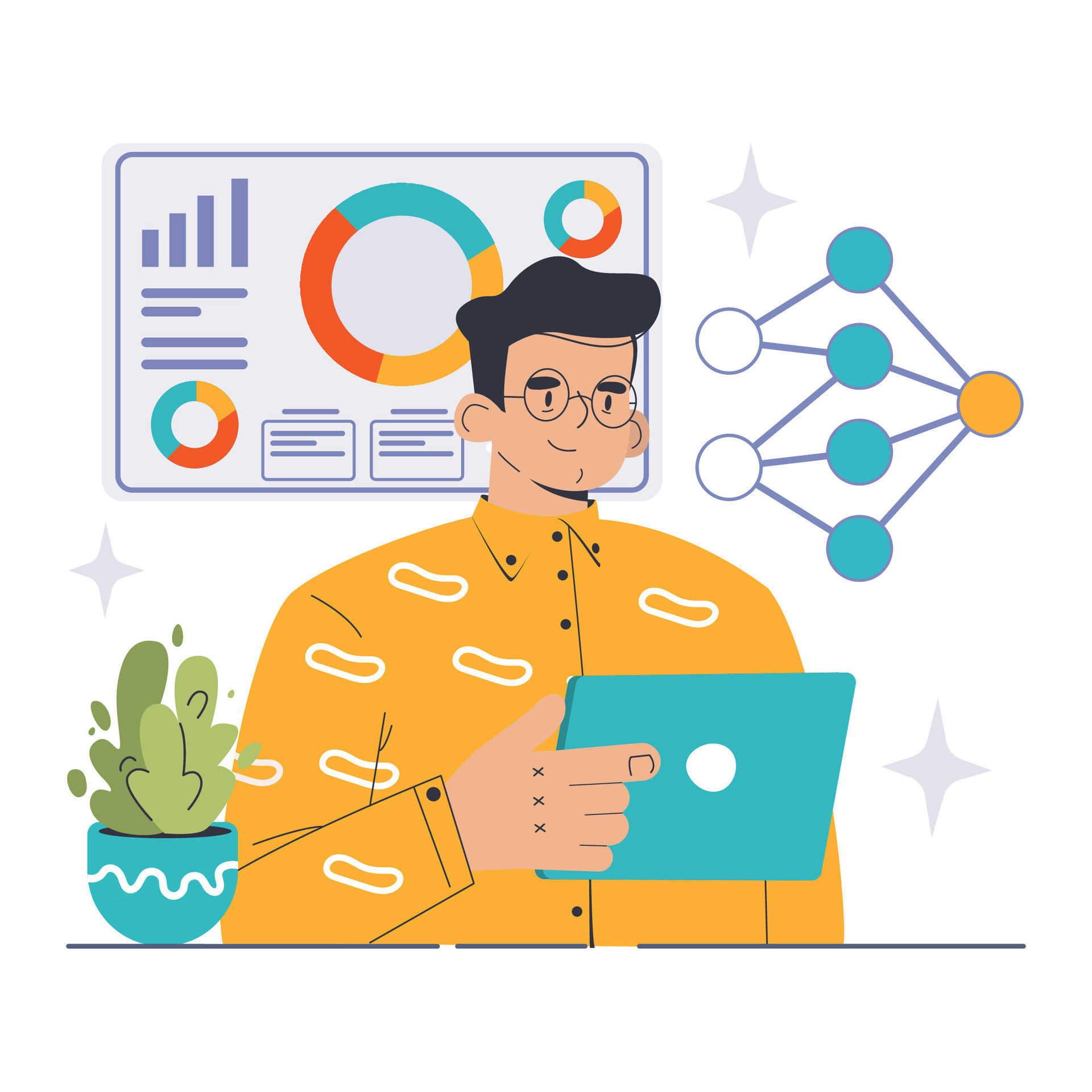 Neural Network Concept Flat Vector Illustration 41175208 Vector Art At Vecteezy