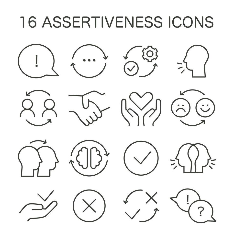 Assertiveness Icon Set Flat Vector Illustration 41175489 Vector Art At Vecteezy