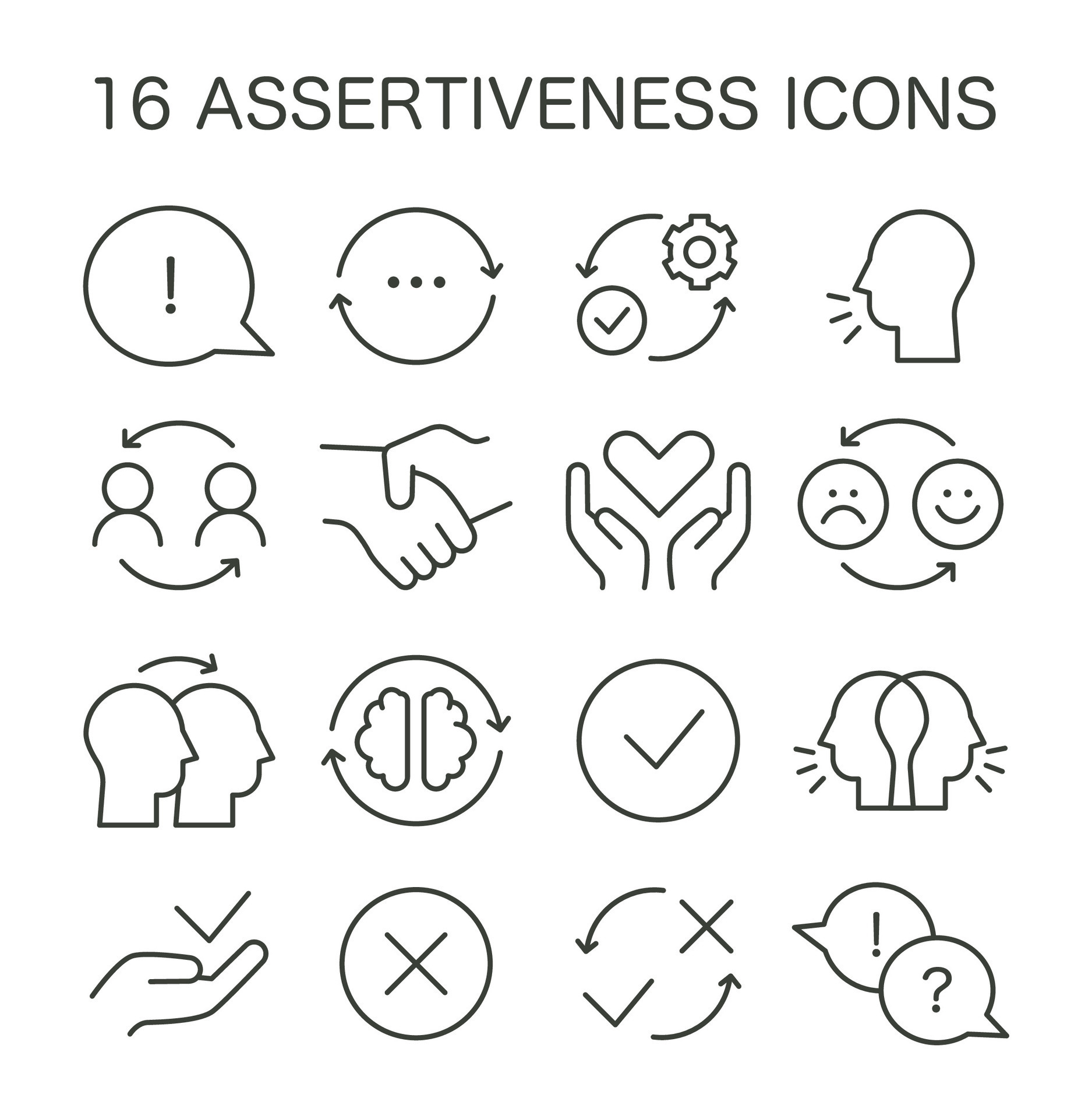 Assertiveness icon set. Flat vector illustration 41175489 Vector Art at ... Assertiveness icon set. Flat vector illustration 41175489 Vector Art at ...