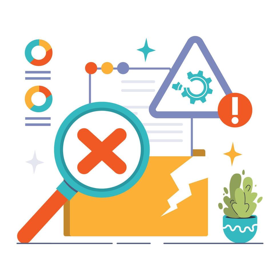 Software Testing Code Testing And Debugging It Specialist Searching 41175542 Vector Art At