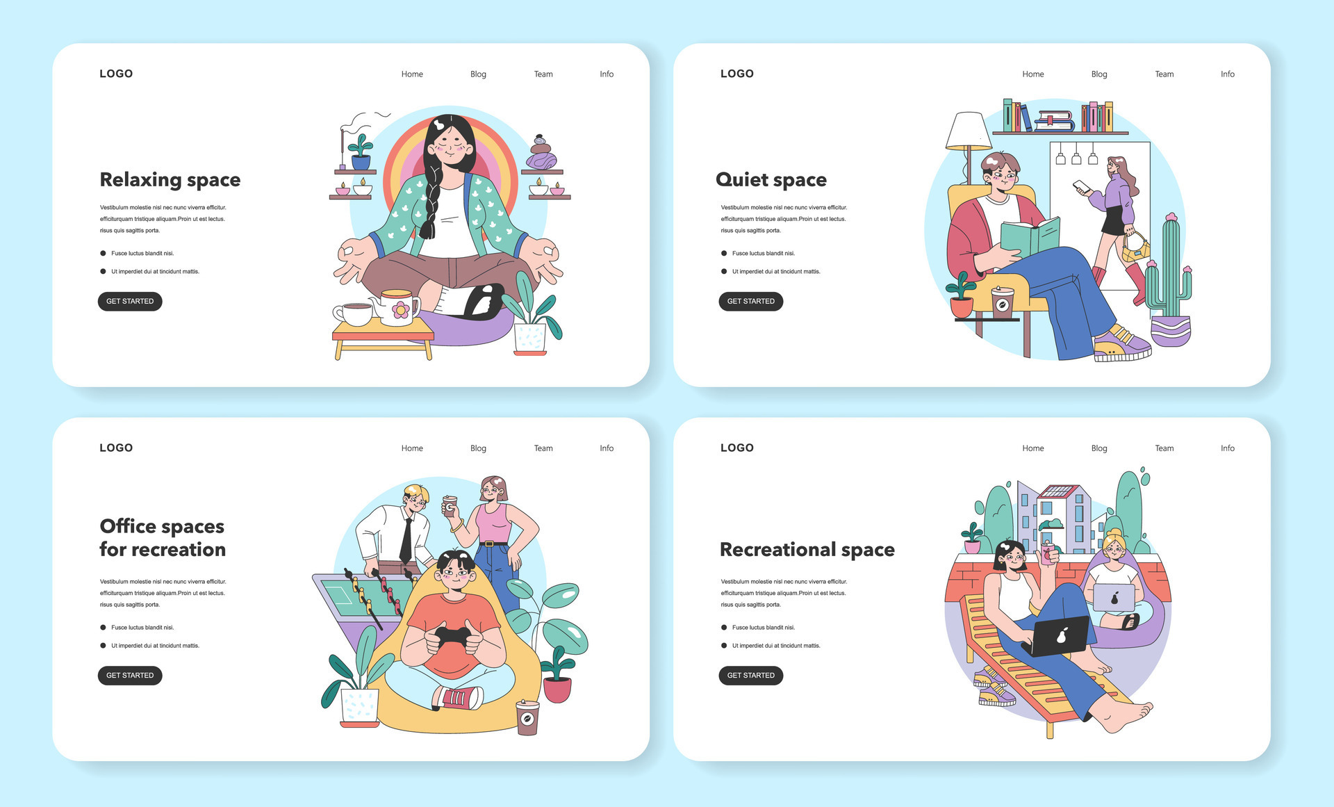 Workspace set. Flat vector illustration 41175793 Vector Art at Vecteezy