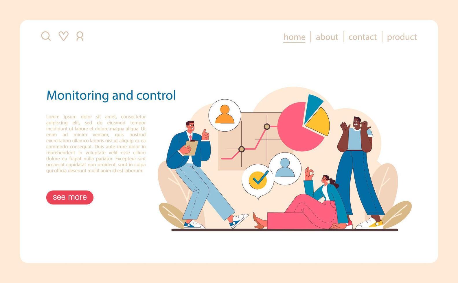 Monitoring and control in IT project management. 41175984 Vector Art at ...