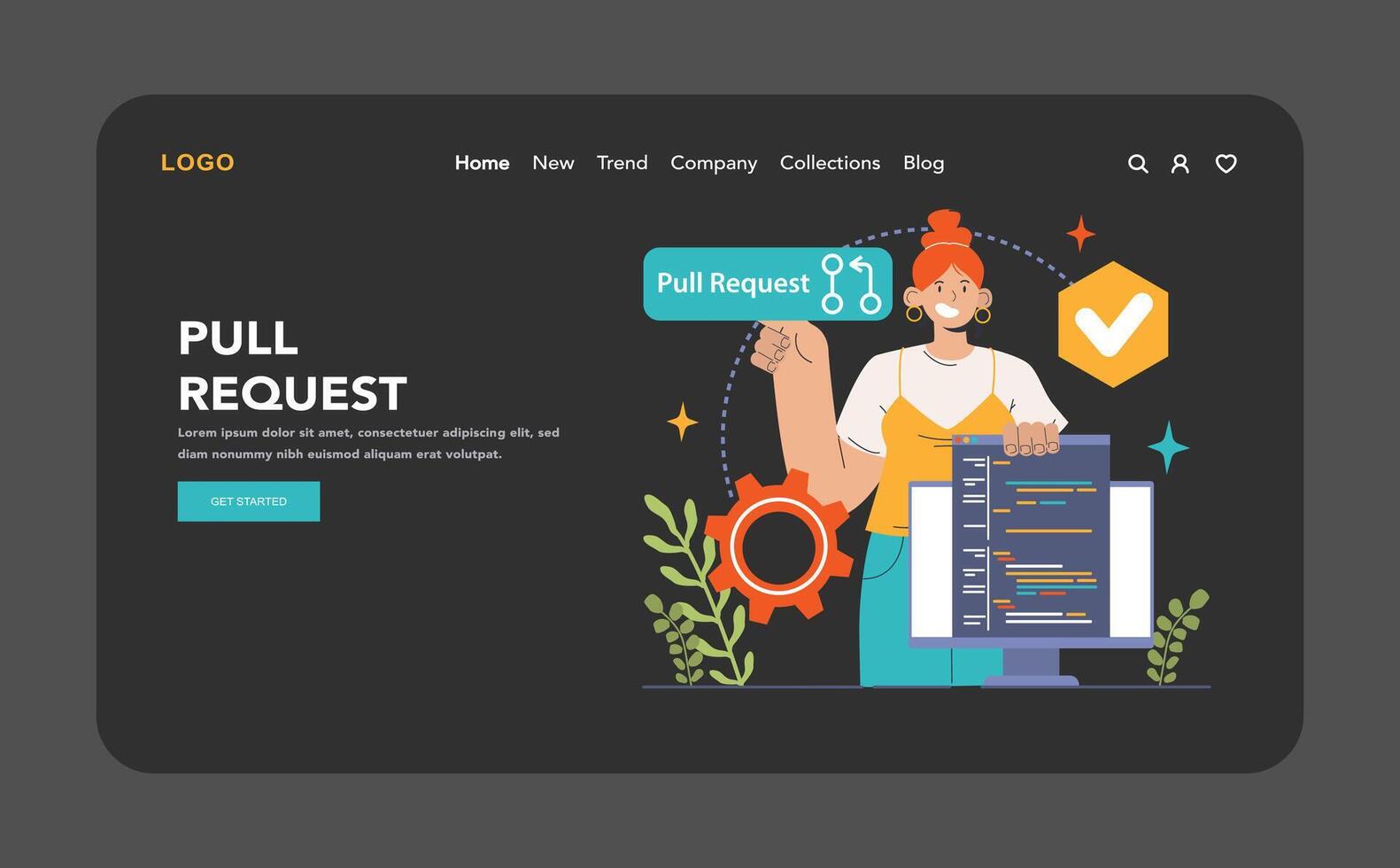 Open source web banner or landing page dark or night mode. 41176492 Vector Art at Vecteezy