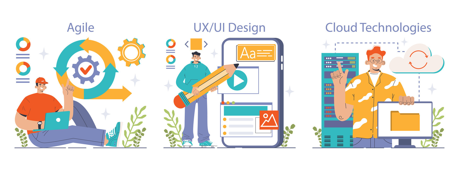 Software Development Set Coding Back End And Front End Engineering 41176497 Vector Art At Vecteezy