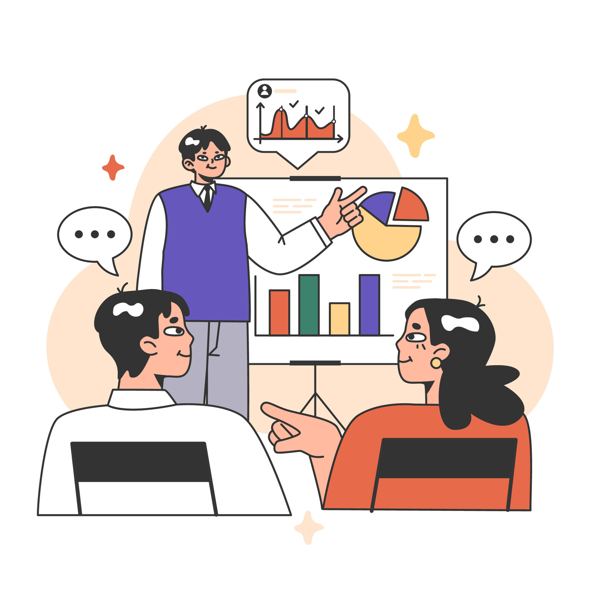 Training workshop. Interactive training process. Professional ...