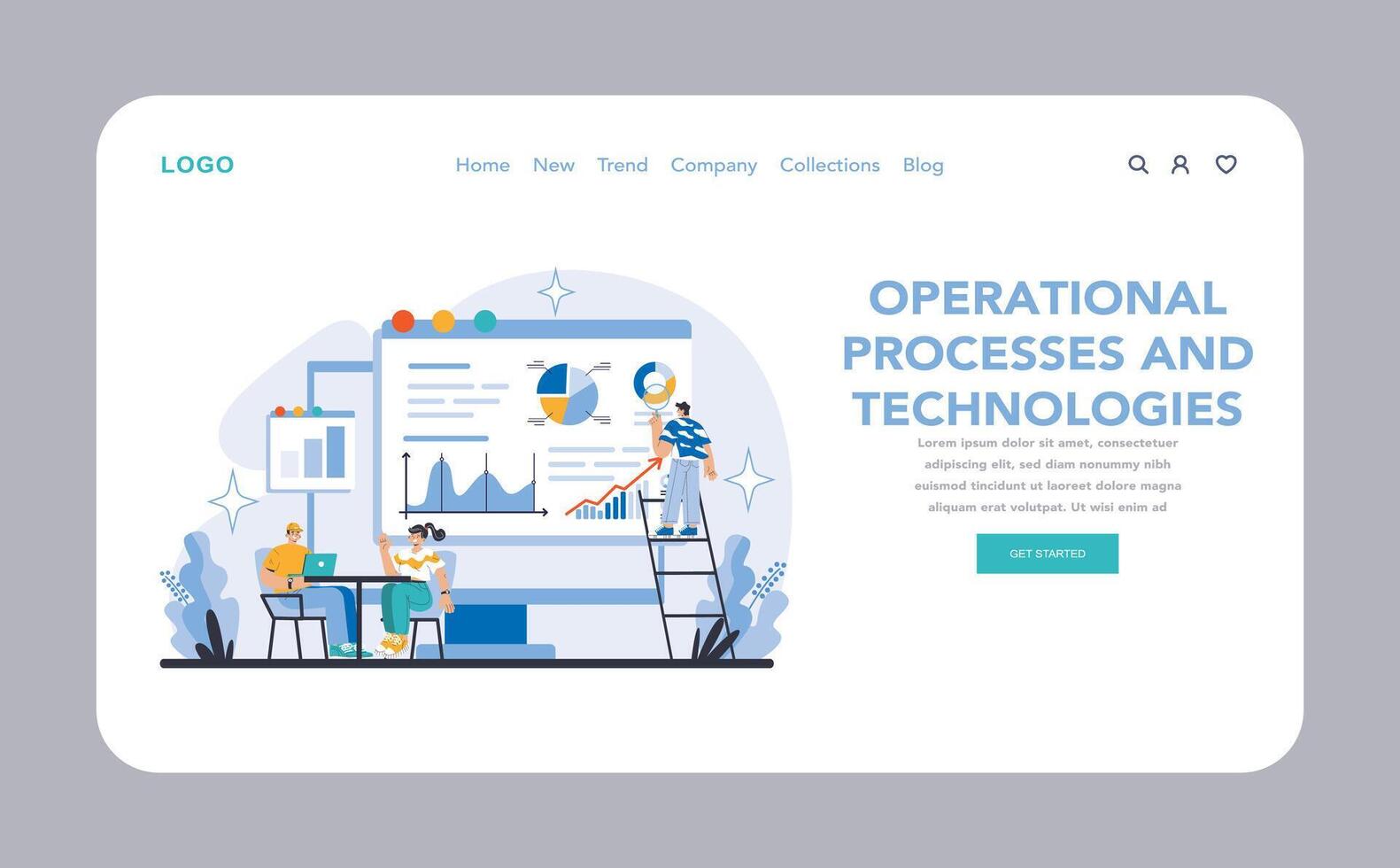 Operational Processes And Technologies Concept Flat Vector