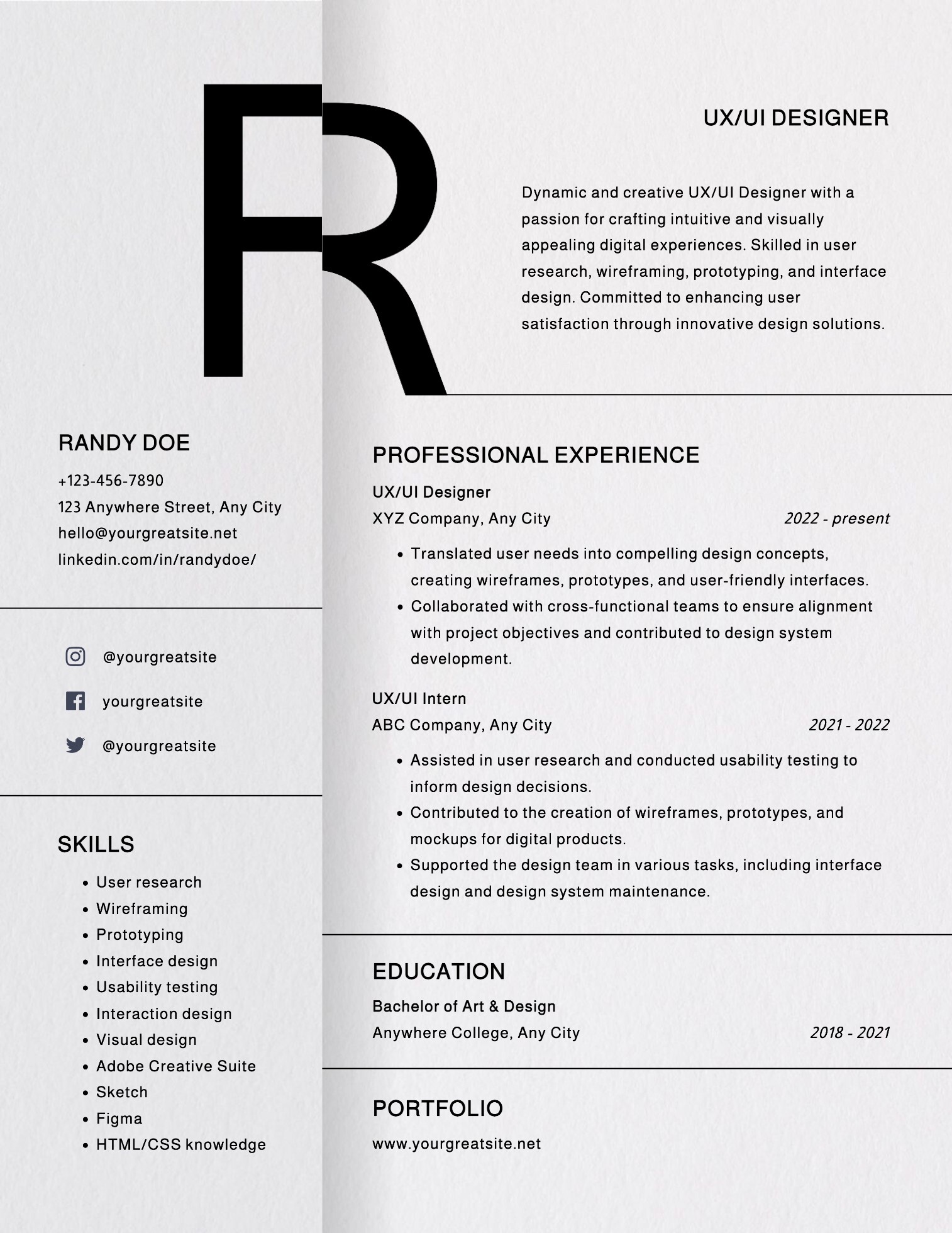 Minimalist UI/UX Designer Resume Template 41180148 Plantilla Minimalist UI/UX Designer Resume Template 41180148 Plantilla