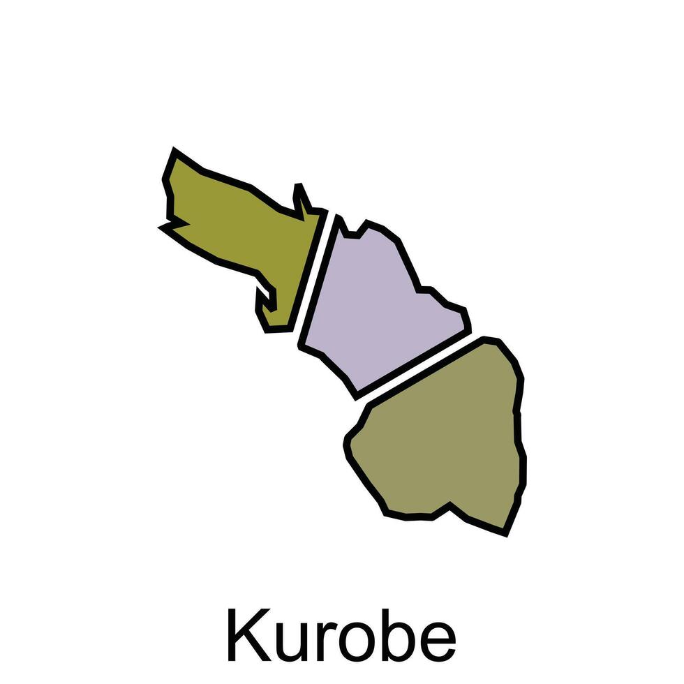 Kurobe Map City with outline contour, simple map illustration template ...