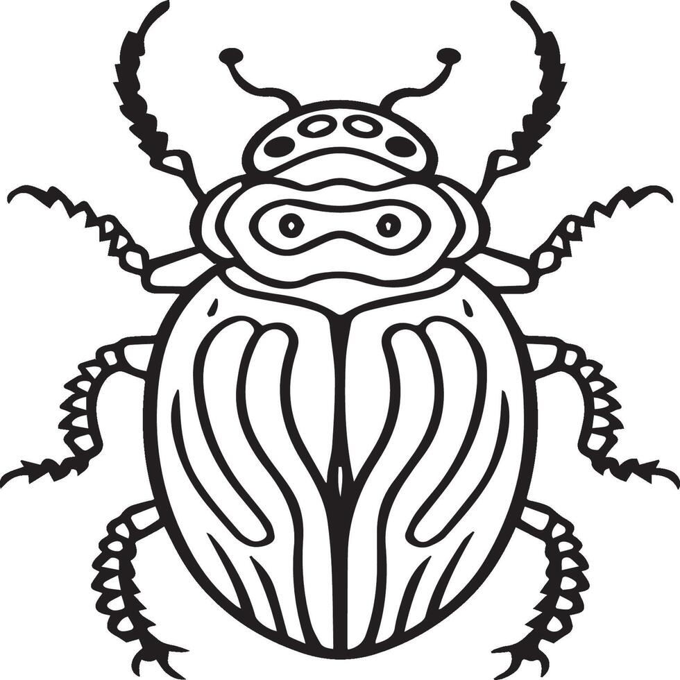 Insects coloring pages for coloring book. Insects outline vector ...
