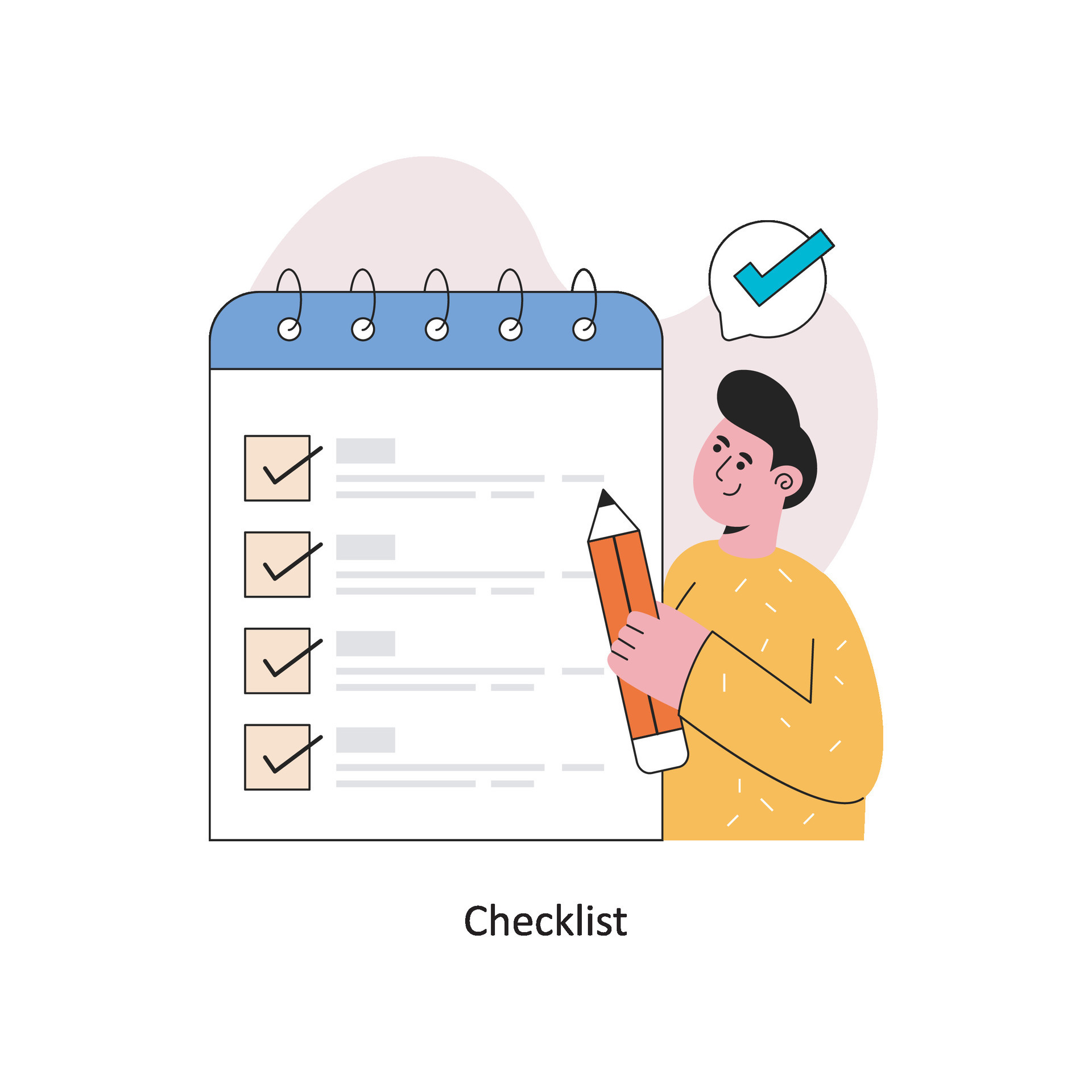 checklist Flat Style Design Vector illustration. Stock illustration ...