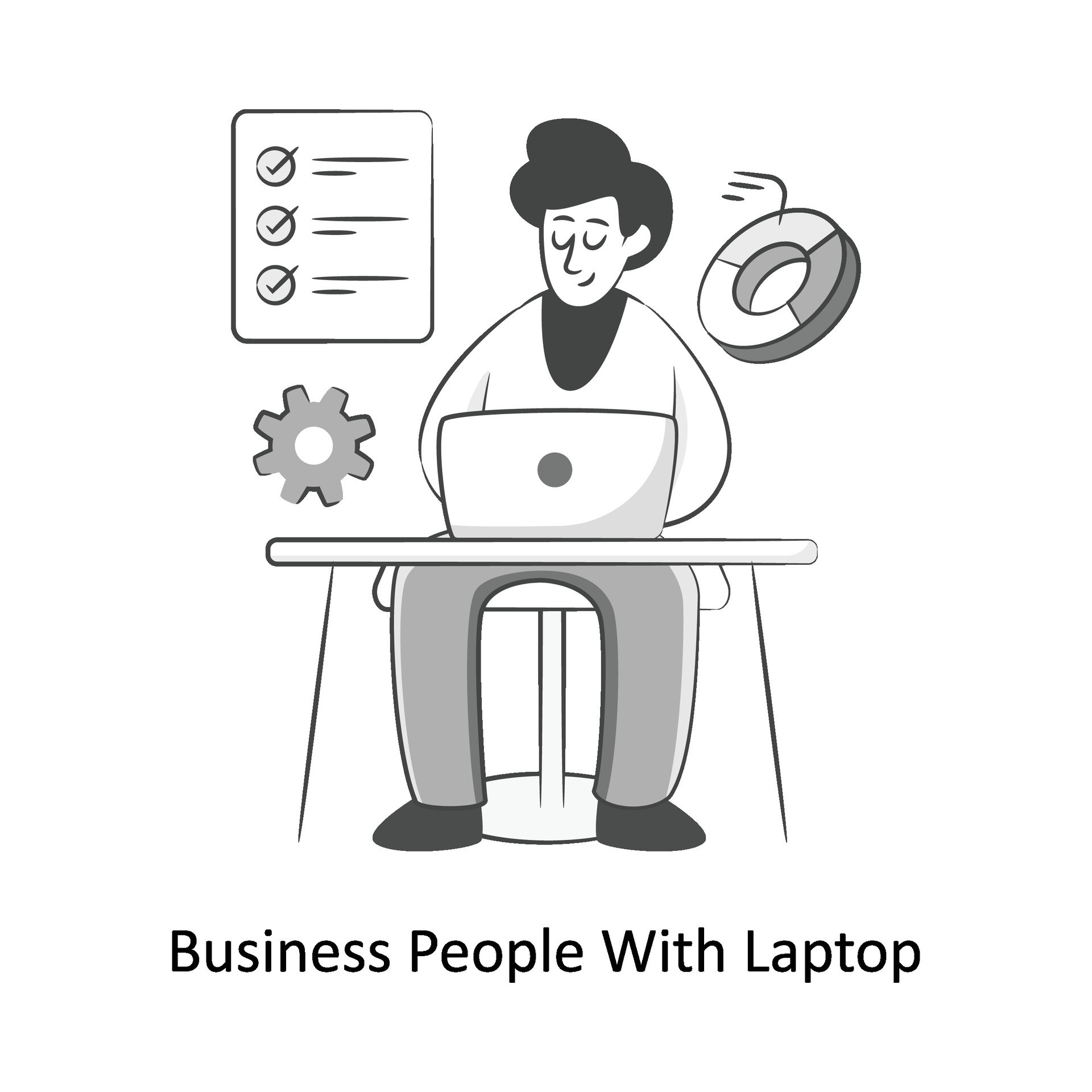Business People With Laptop Flat Style Design Vector illustration ...