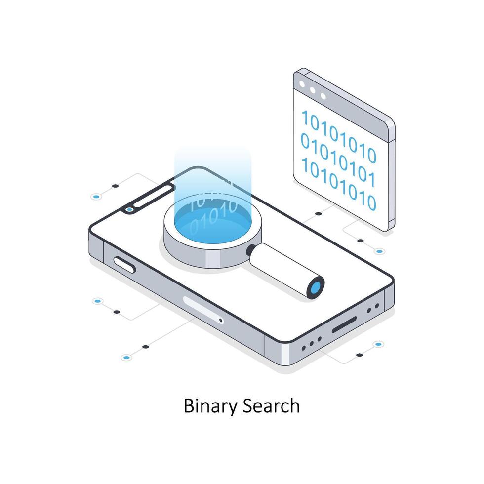 Binary Search isometric stock illustration. EPS File stock illustration. 41270663 Vector Art at ...