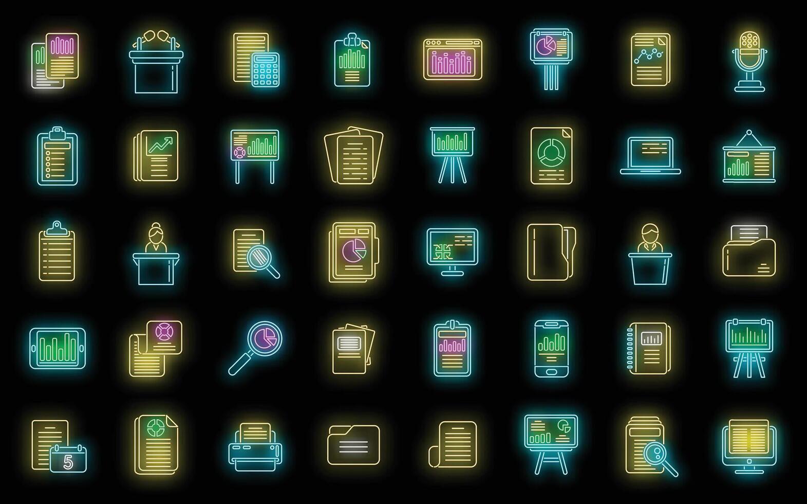 Report icons set vector neon 41272609 Vector Art at Vecteezy Report icons set vector neon 41272609 Vector Art at Vecteezy