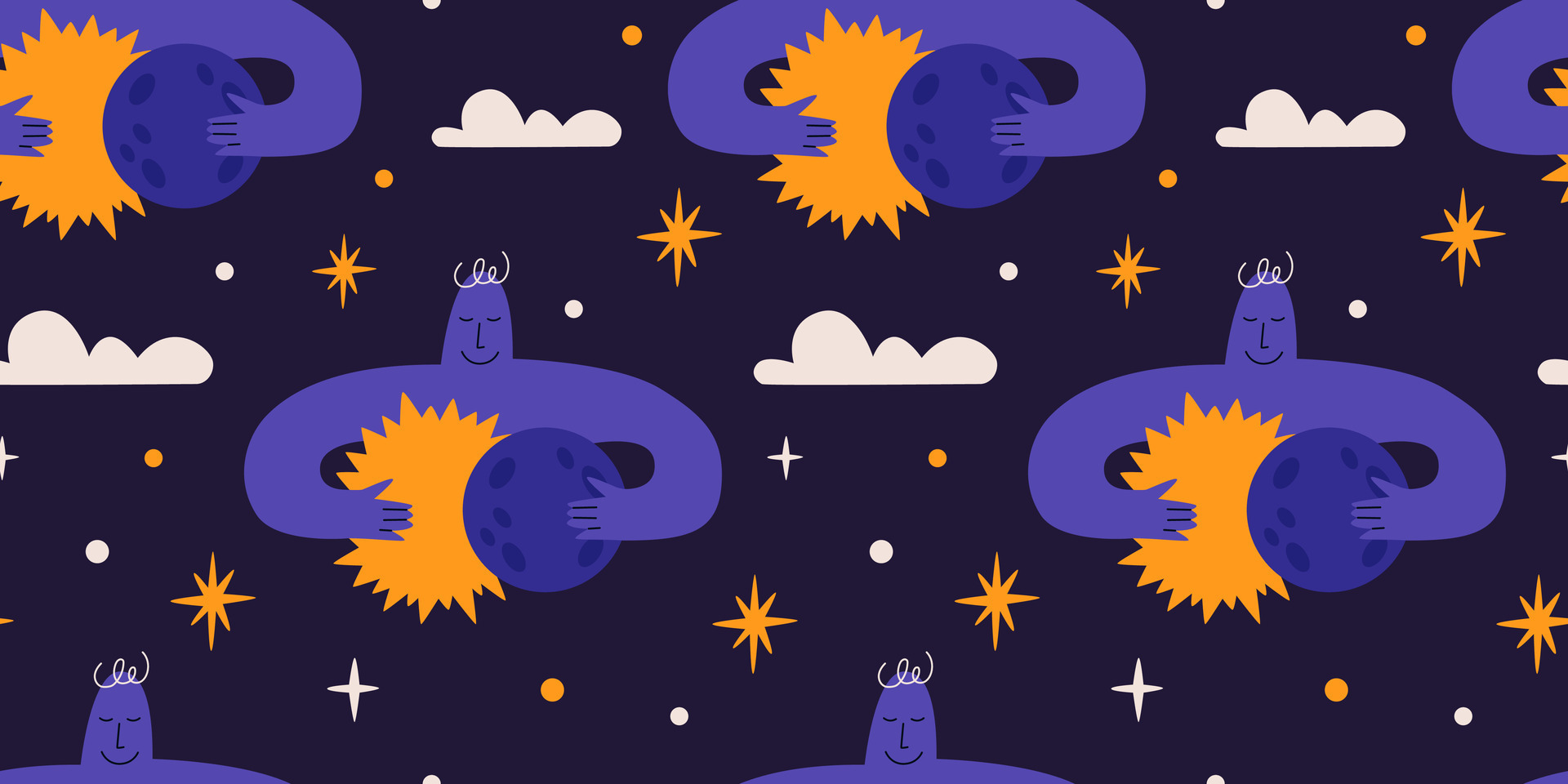 Solar eclipse seamless pattern 41272785 Vector Art at Vecteezy