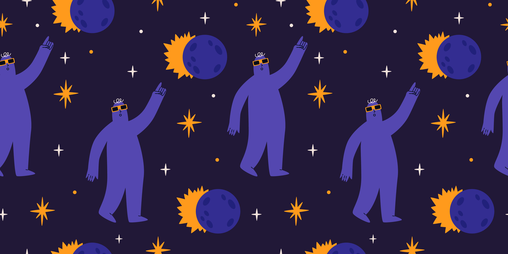 Solar eclipse seamless pattern 41272825 Vector Art at Vecteezy