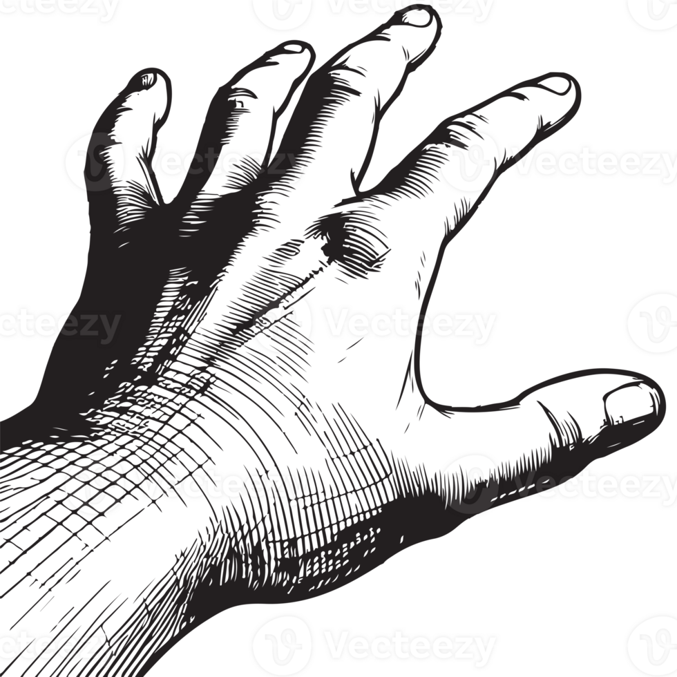 Ai Generated Sketch Hand Reaching Forward Closeup Hand Man Grabbed Ominously Stretching Black