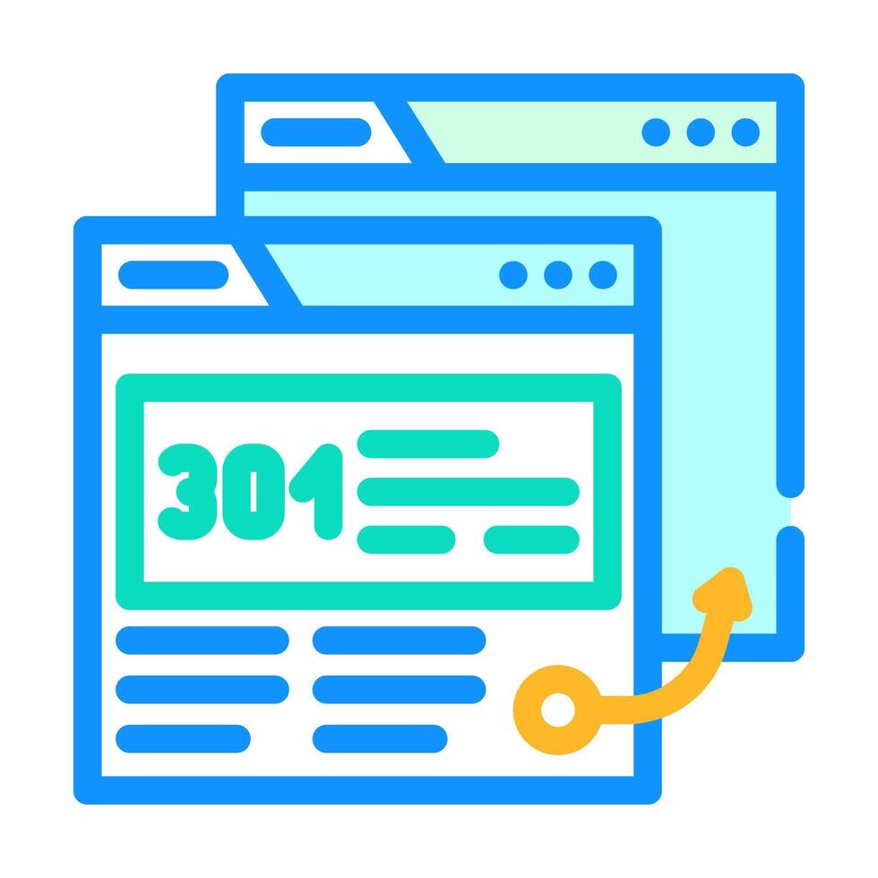 301 redirect seo color icon vector illustration 41280325 Vector Art at ...