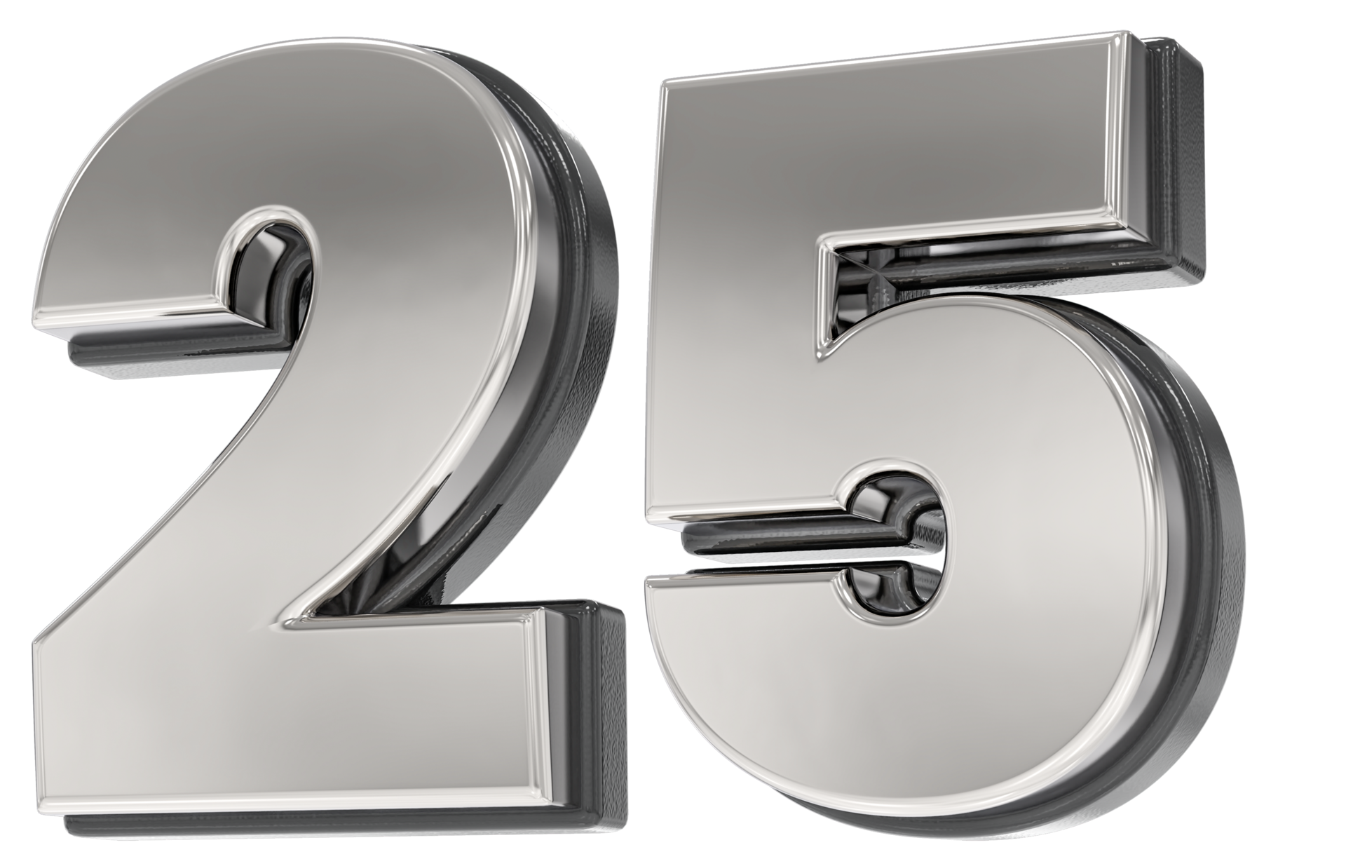 25 número plata y negro 3d hacer 41280551 PNG