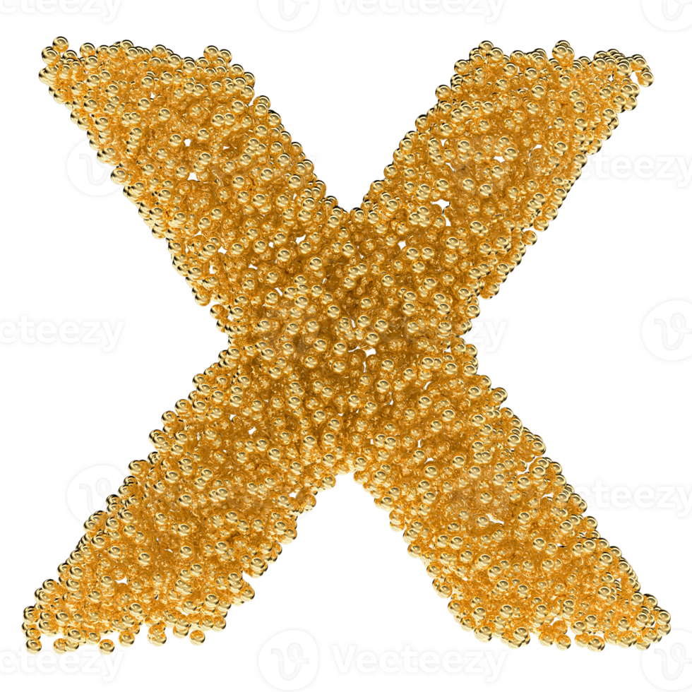 Ball Font X Small Gold 3d 41280780 Png
