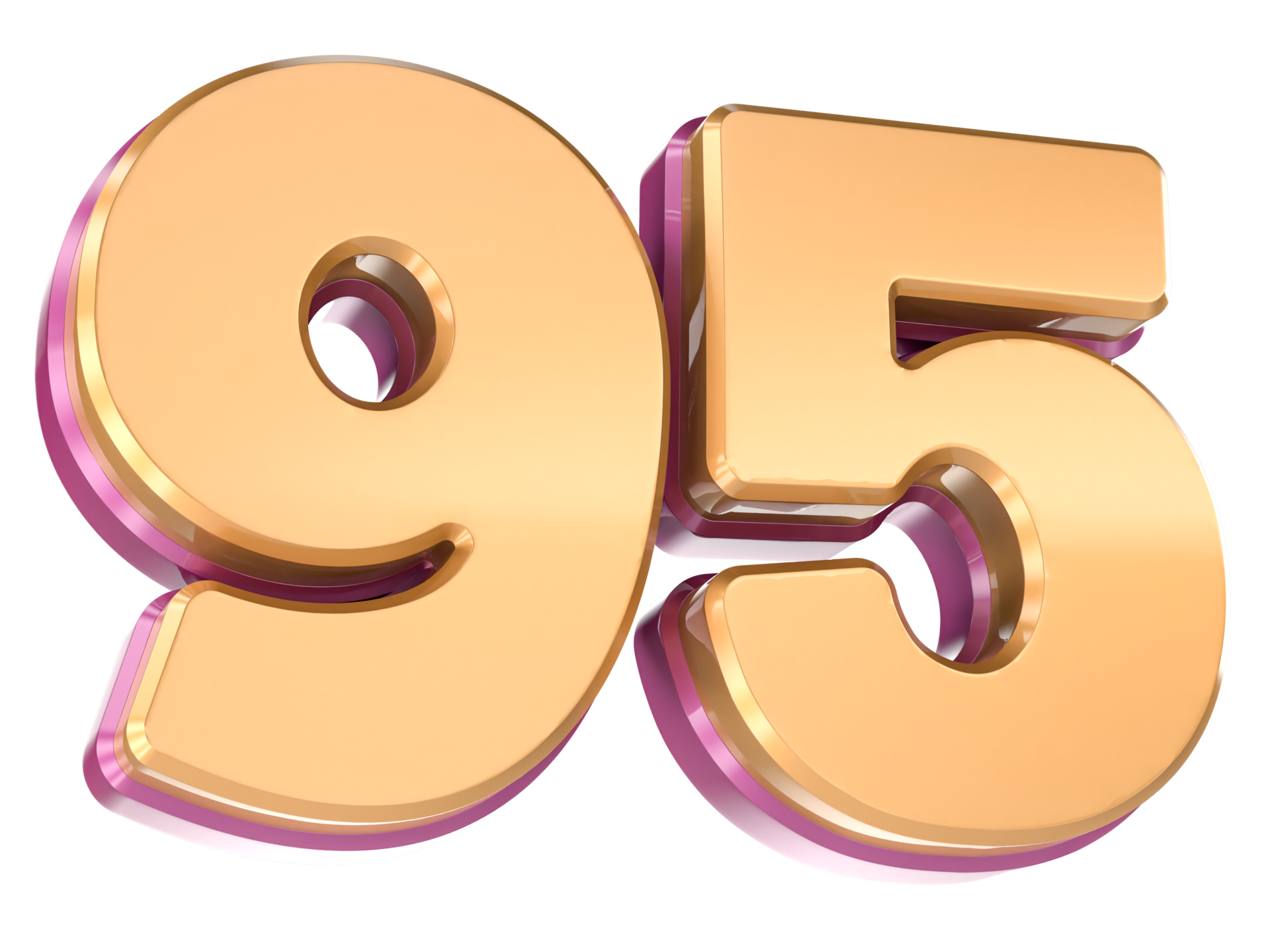 Number 95 3D Render 41280864 PNG