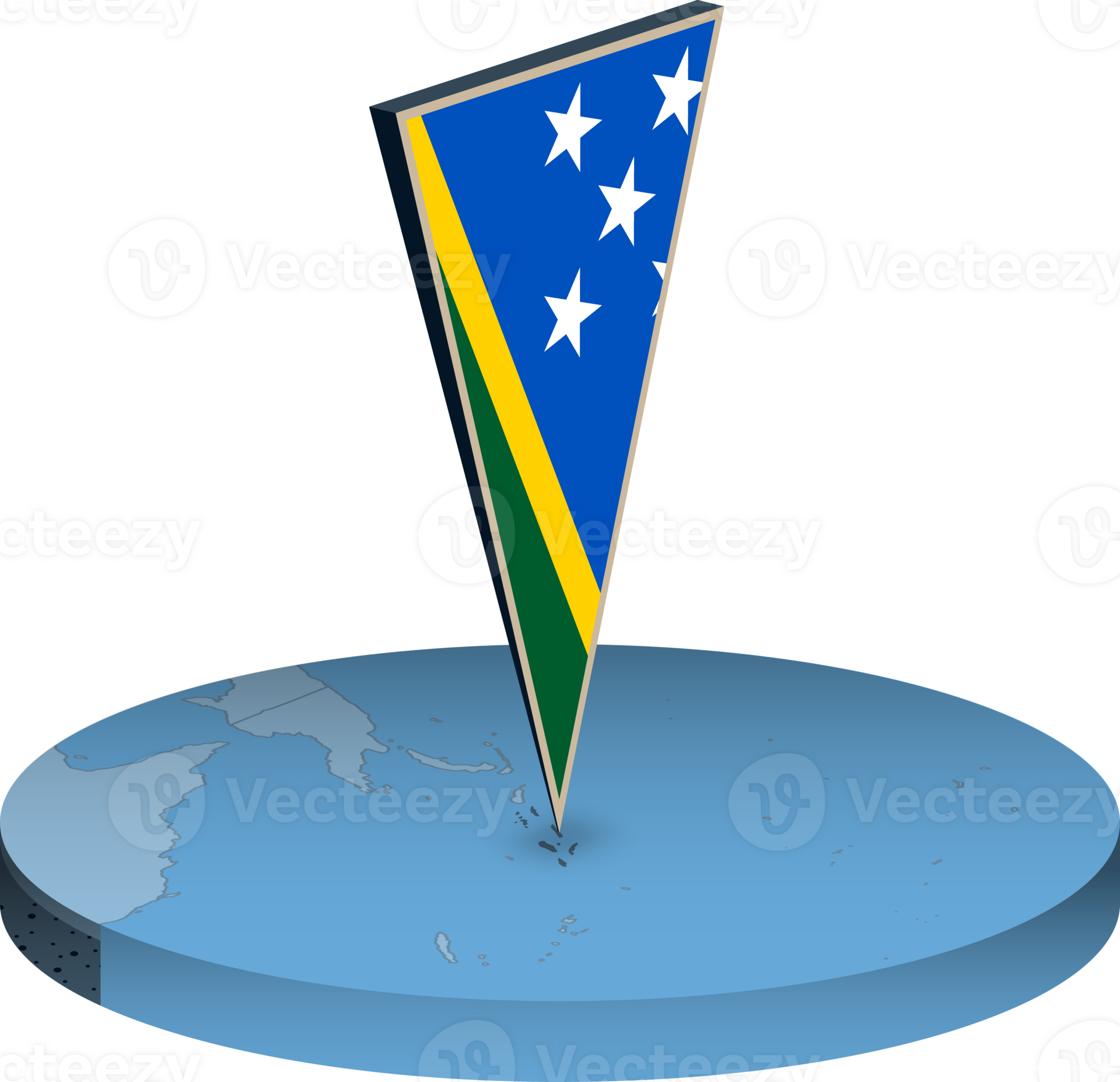 Solomon Islands flag and map in isometry 41281028 PNG Solomon Islands flag and map in isometry 41281028 PNG