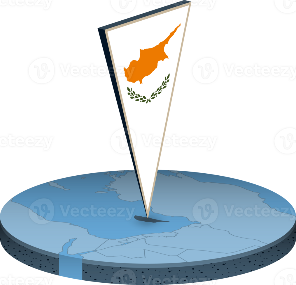 Cyprus Flag And Map In Isometry 41281122 Png