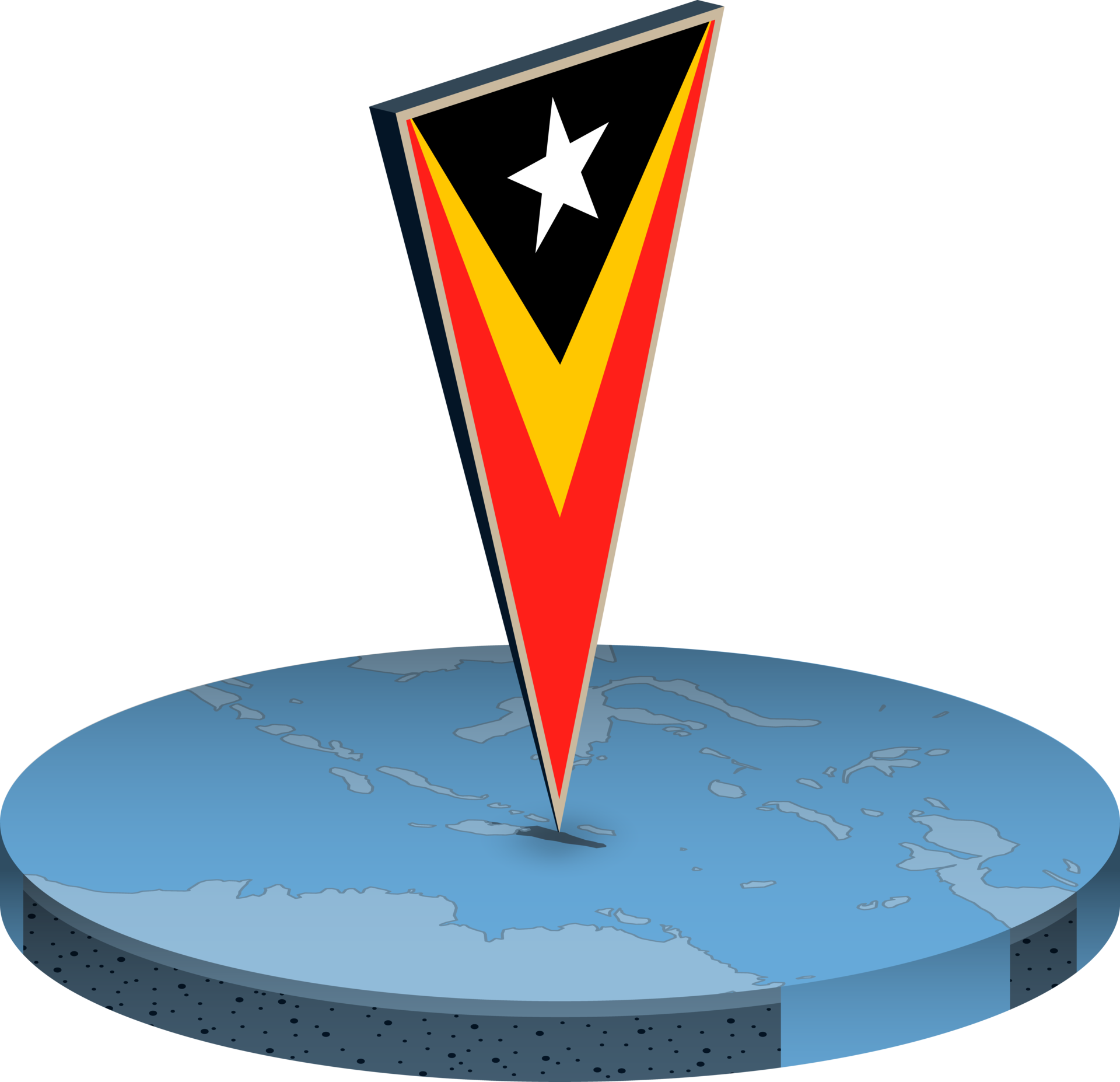 East Timor Flag And Map In Isometry 41281163 Png