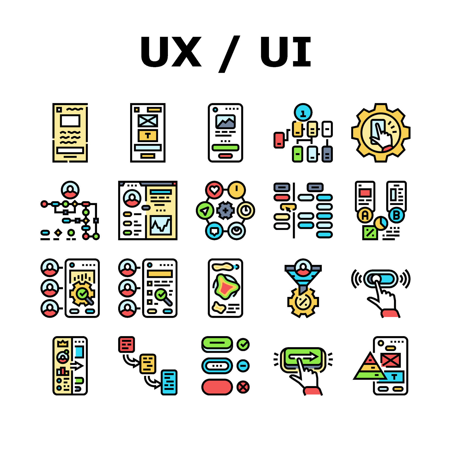 ui ux design agency user develop icons set vector 41281581 Vector Art ...