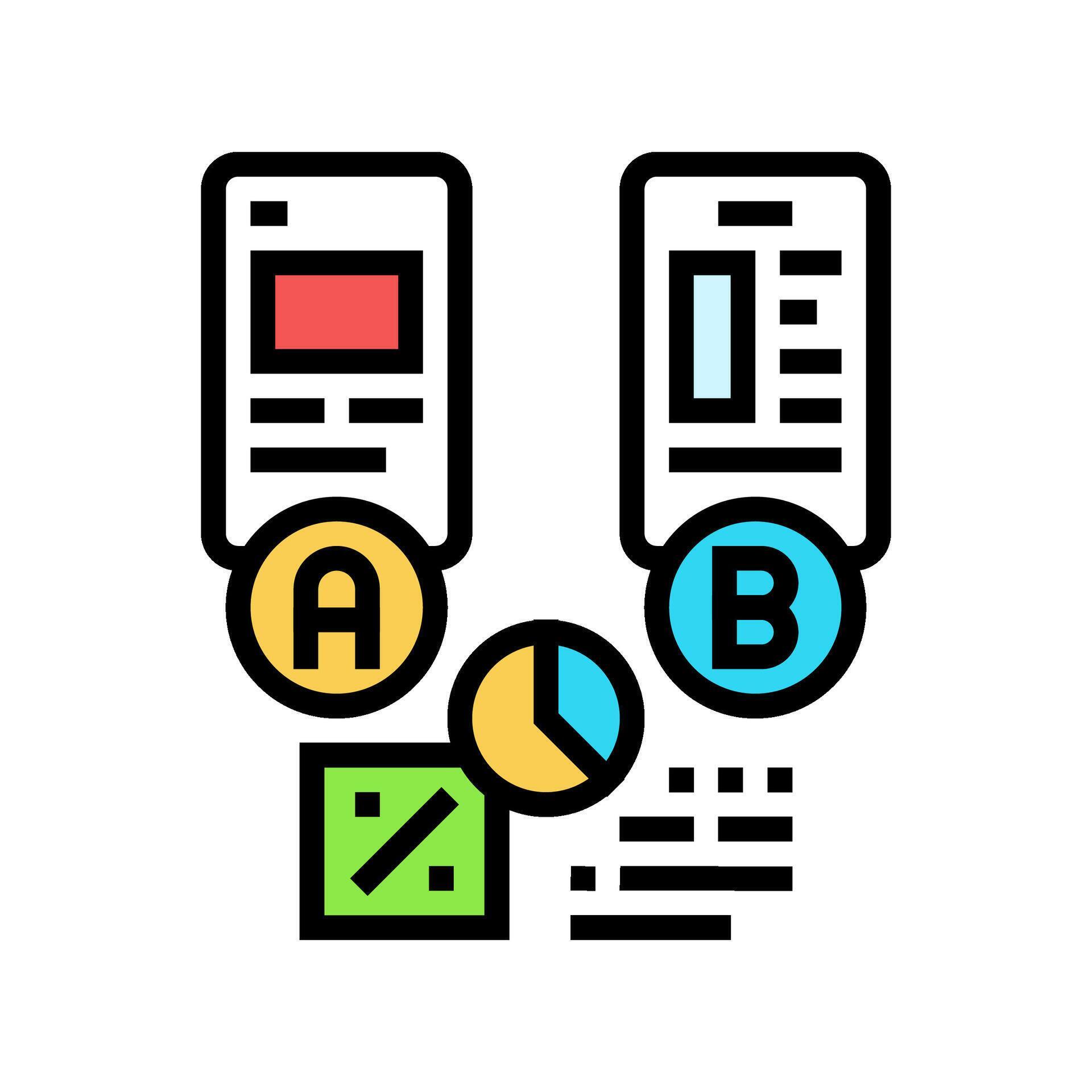Ab Testing Ux Ui Design Color Icon Vector Illustration 41281780 Vector