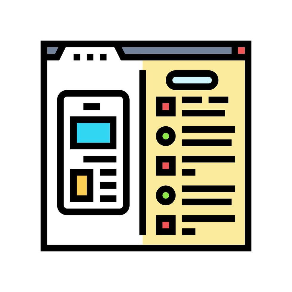 usability testing ux ui design color icon vector illustration 41281814 ...