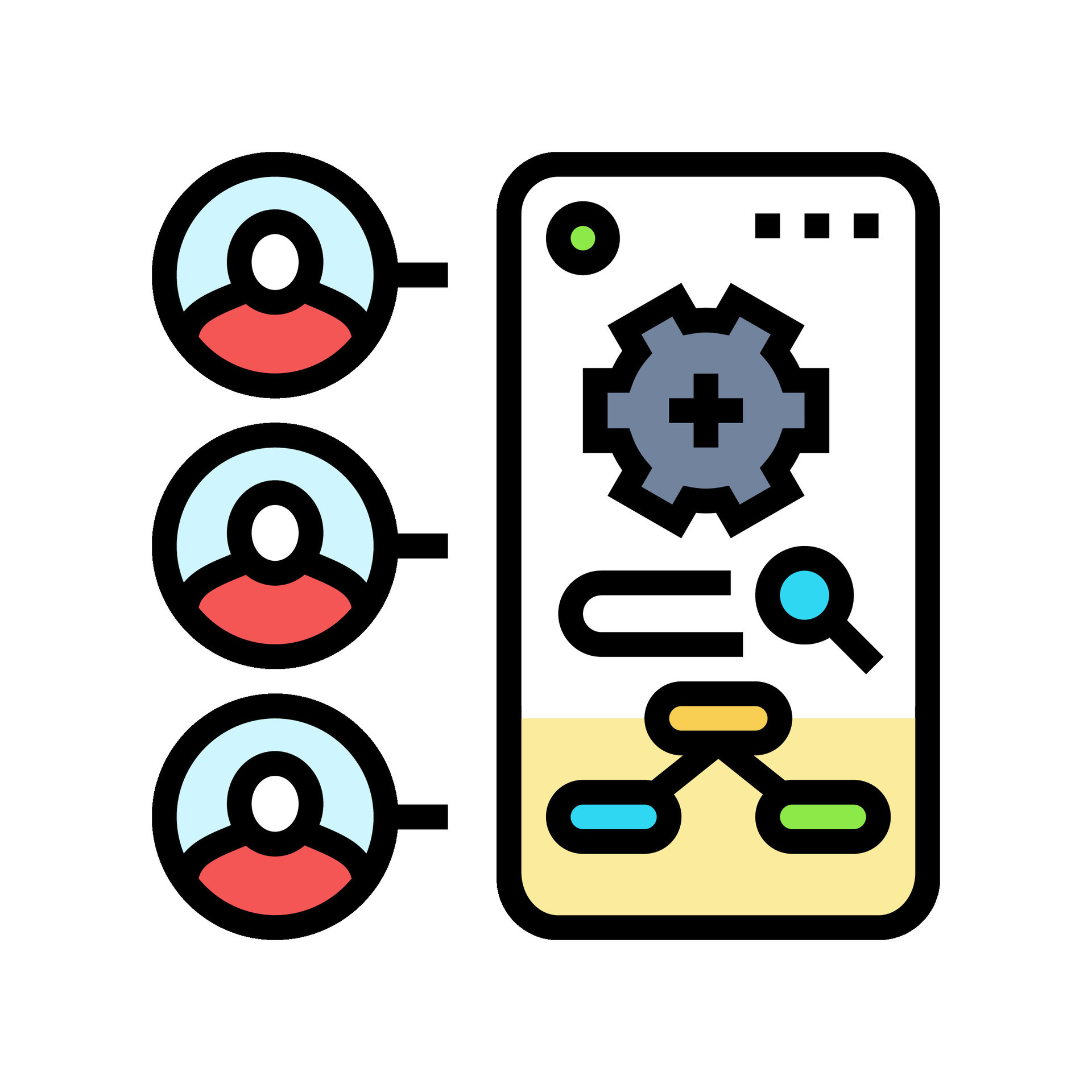 contextual inquiry ux ui design color icon vector illustration 41281882 ...