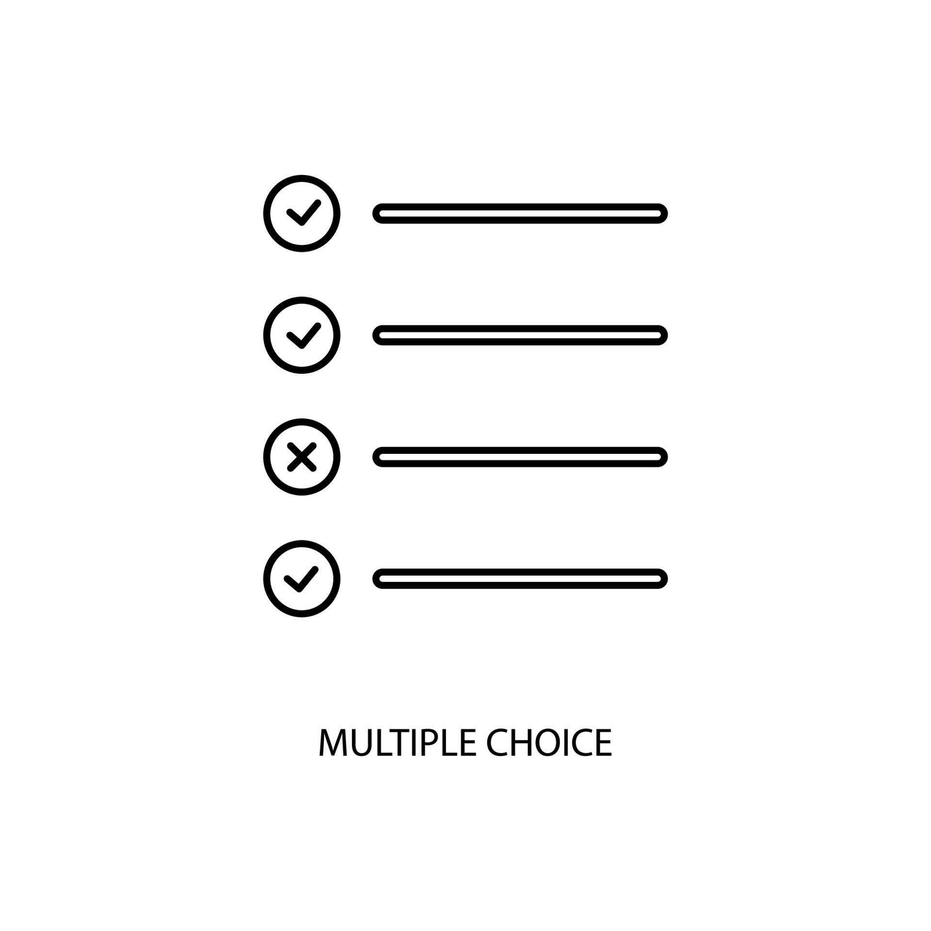 multiple choice concept line icon. Simple element illustration. multiple choice concept outline ...