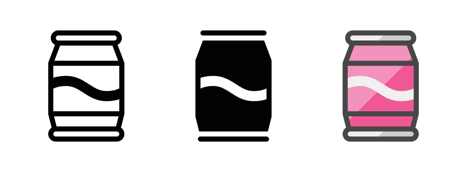 Multipurpose Coke Can Vector Icon in Outline, Glyph, Filled Outline ...