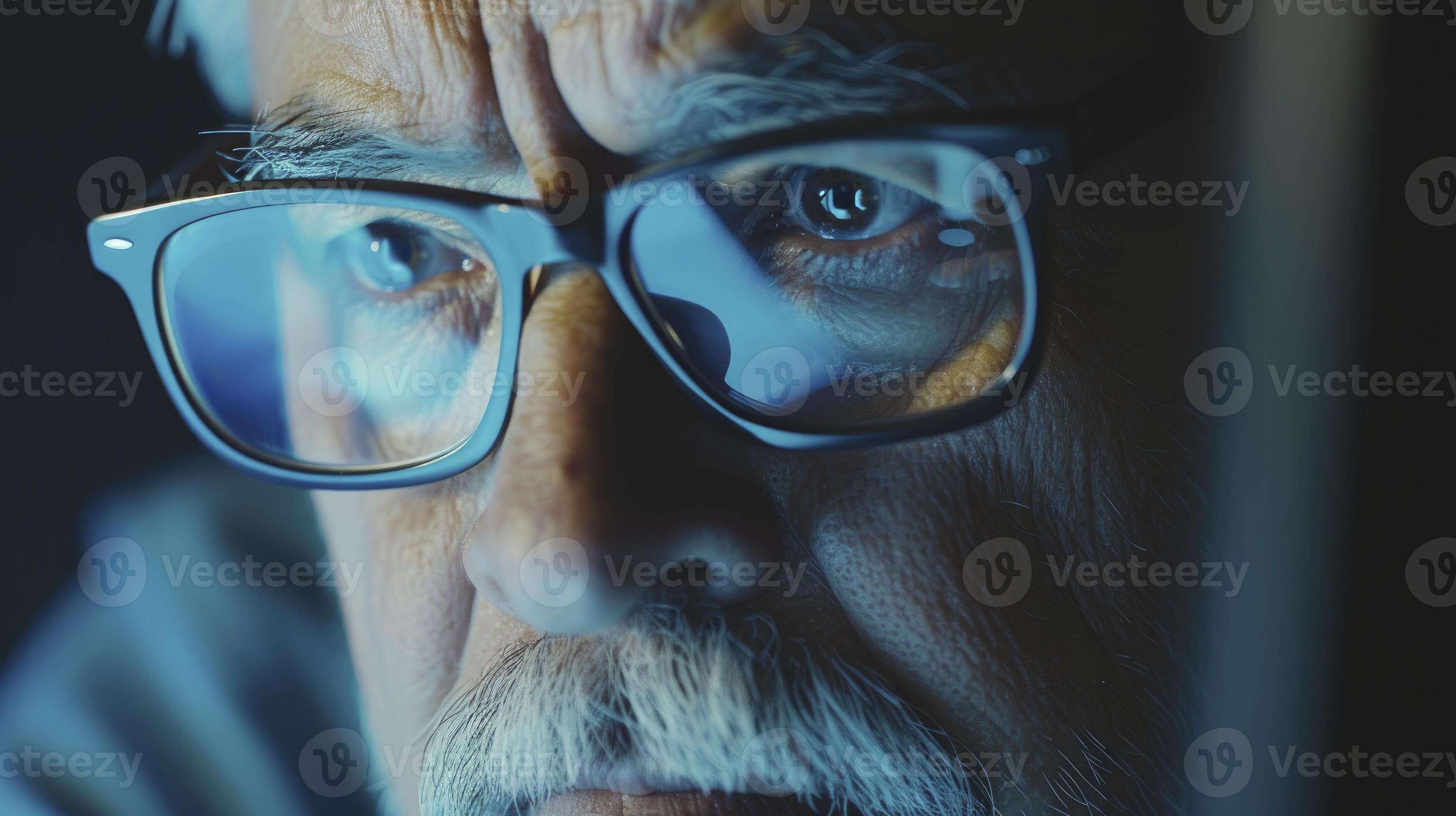 AI generated Deep Focus Glasses-Wearing Individual Analyzing ... AI generated Deep Focus Glasses-Wearing Individual Analyzing ...